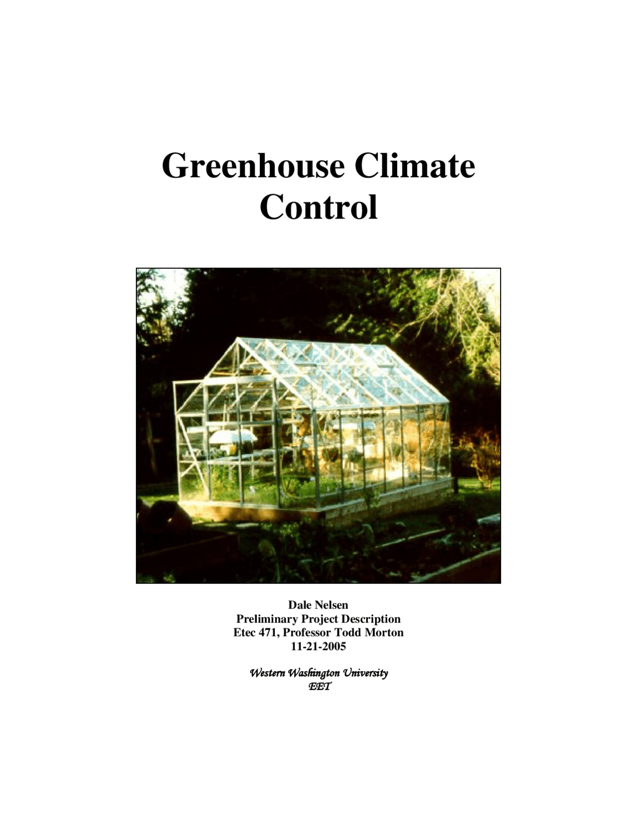 Greenhouse Climate Control - Lecture Notes | ETEC 471 - Docsity