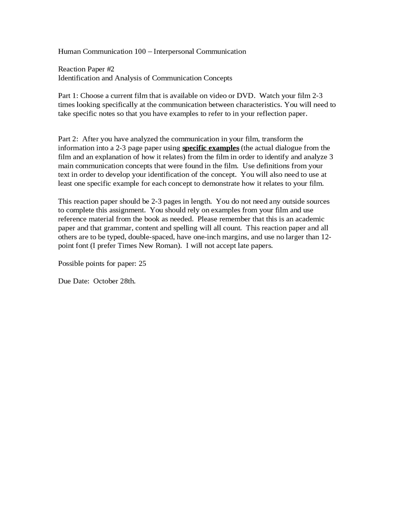 Identification And Analysis Of Communication Concepts Lecture Notes Hcom 100 Docsity