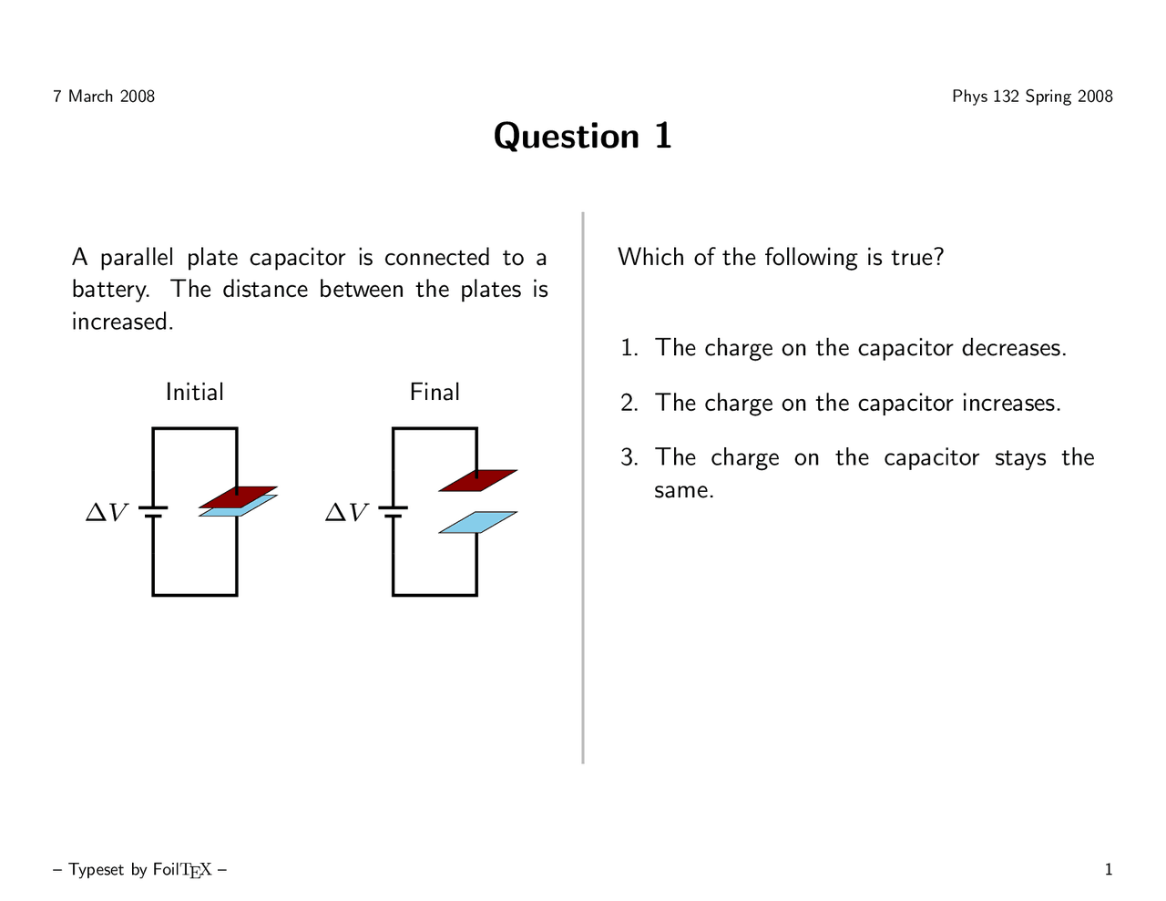 2 Sample Questions On Electromagnetism And Optics Phys 132 Docsity