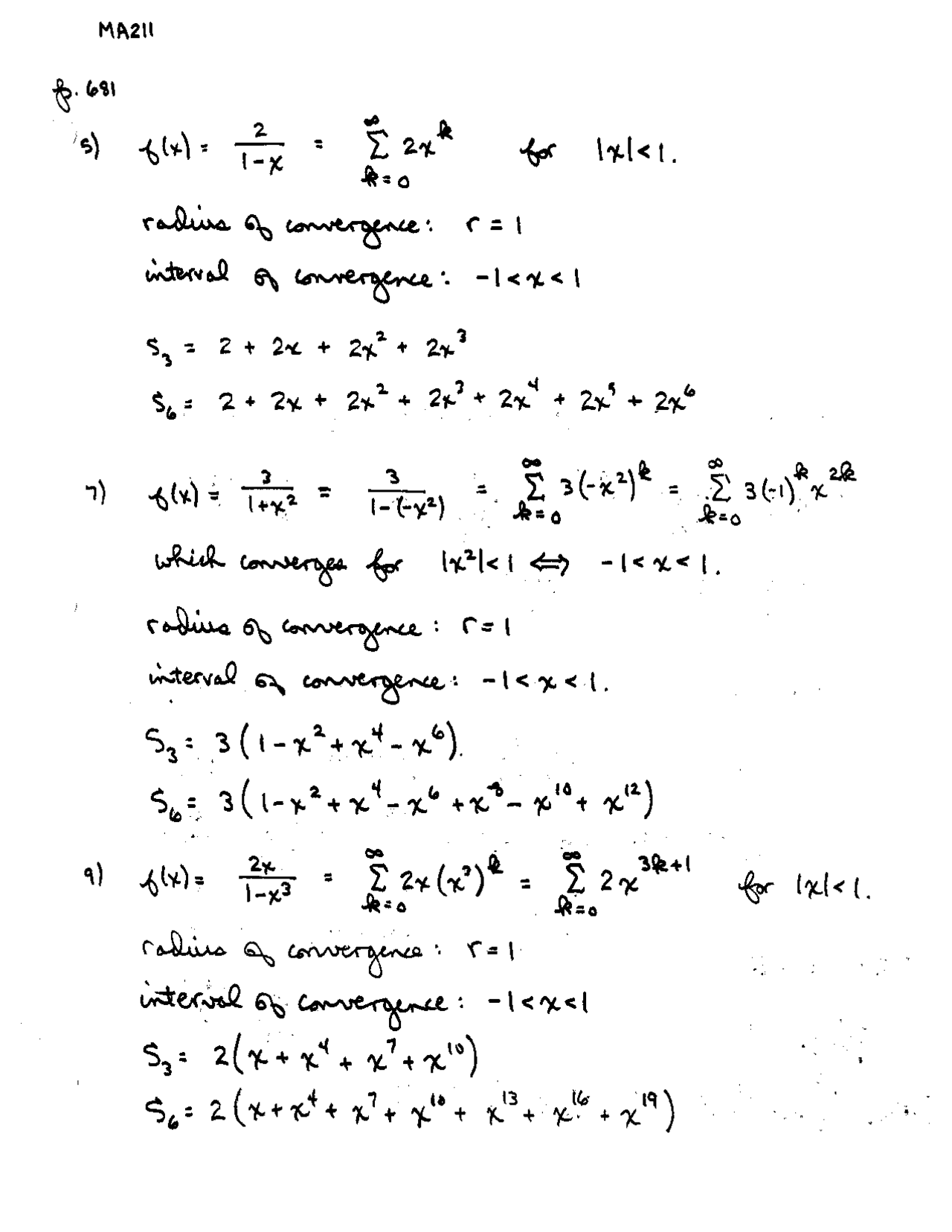 Solutions For Homework 8 Calculus 2 Math 211 Docsity
