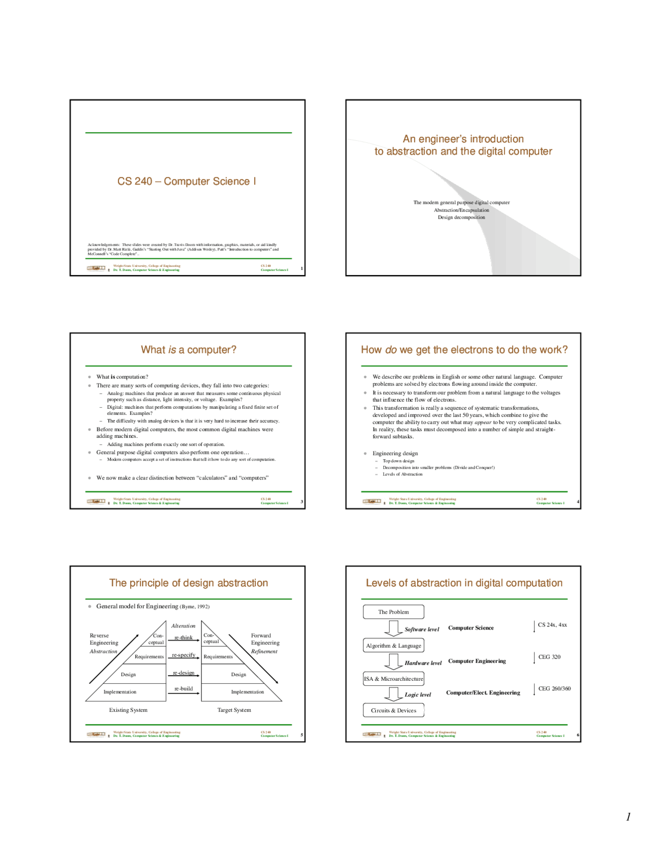 An Engineers Introduction To Abstraction And The Digital Computer Cs 240 Docsity