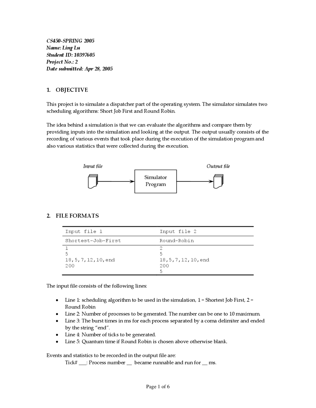 Project Report On Operating Systems Cs 450 Docsity
