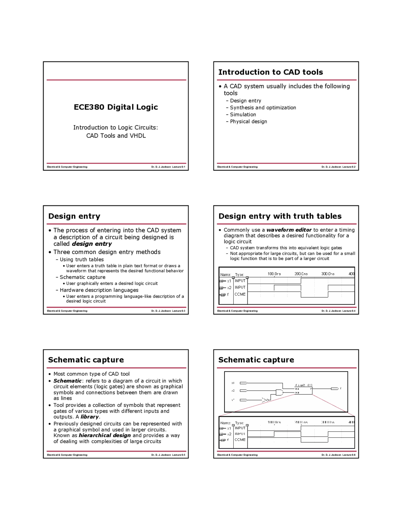 Cad Tools And Vhdl Lecture Slides Ece 380 Docsity
