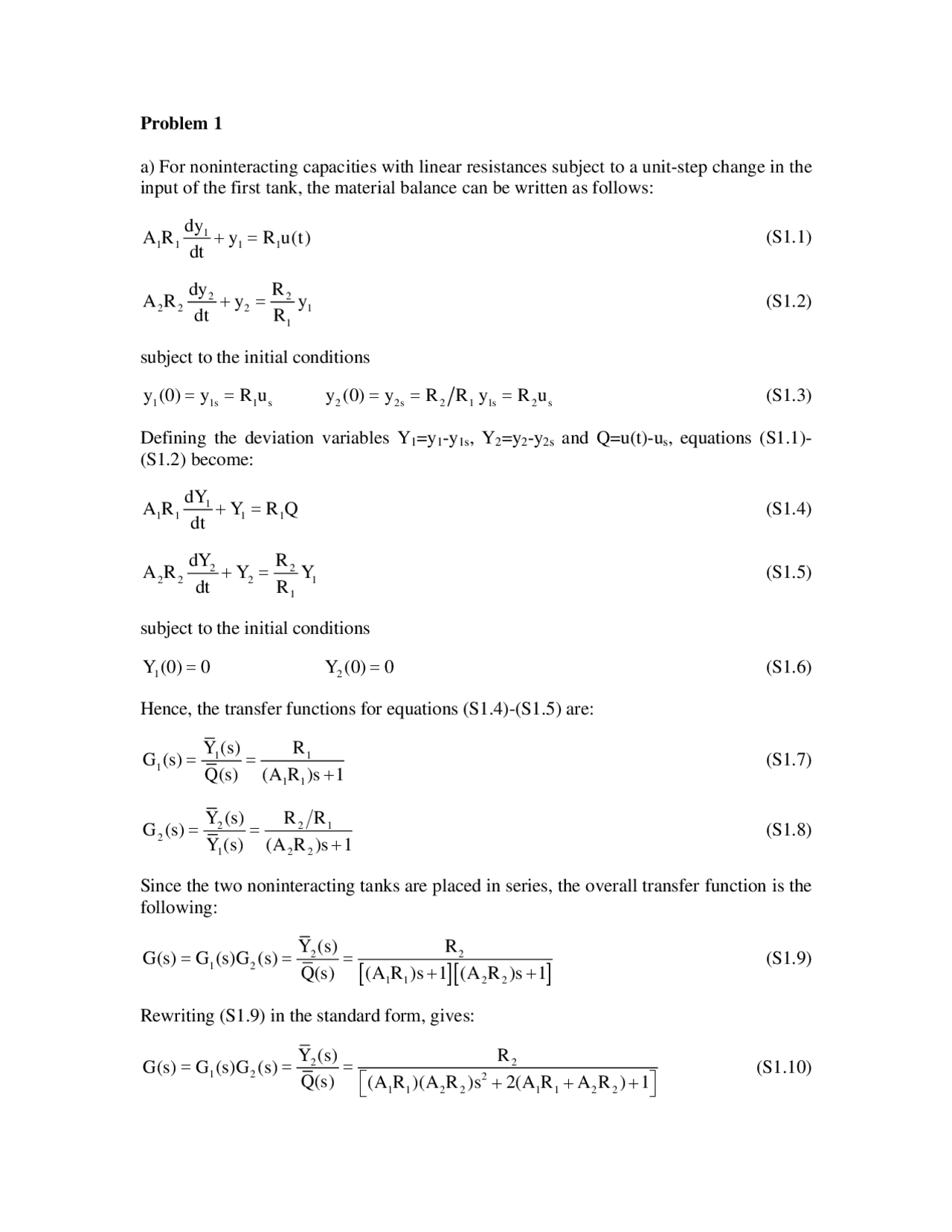 Solved Assignment 4 Process Dynamics And Control Chbe 470 Docsity
