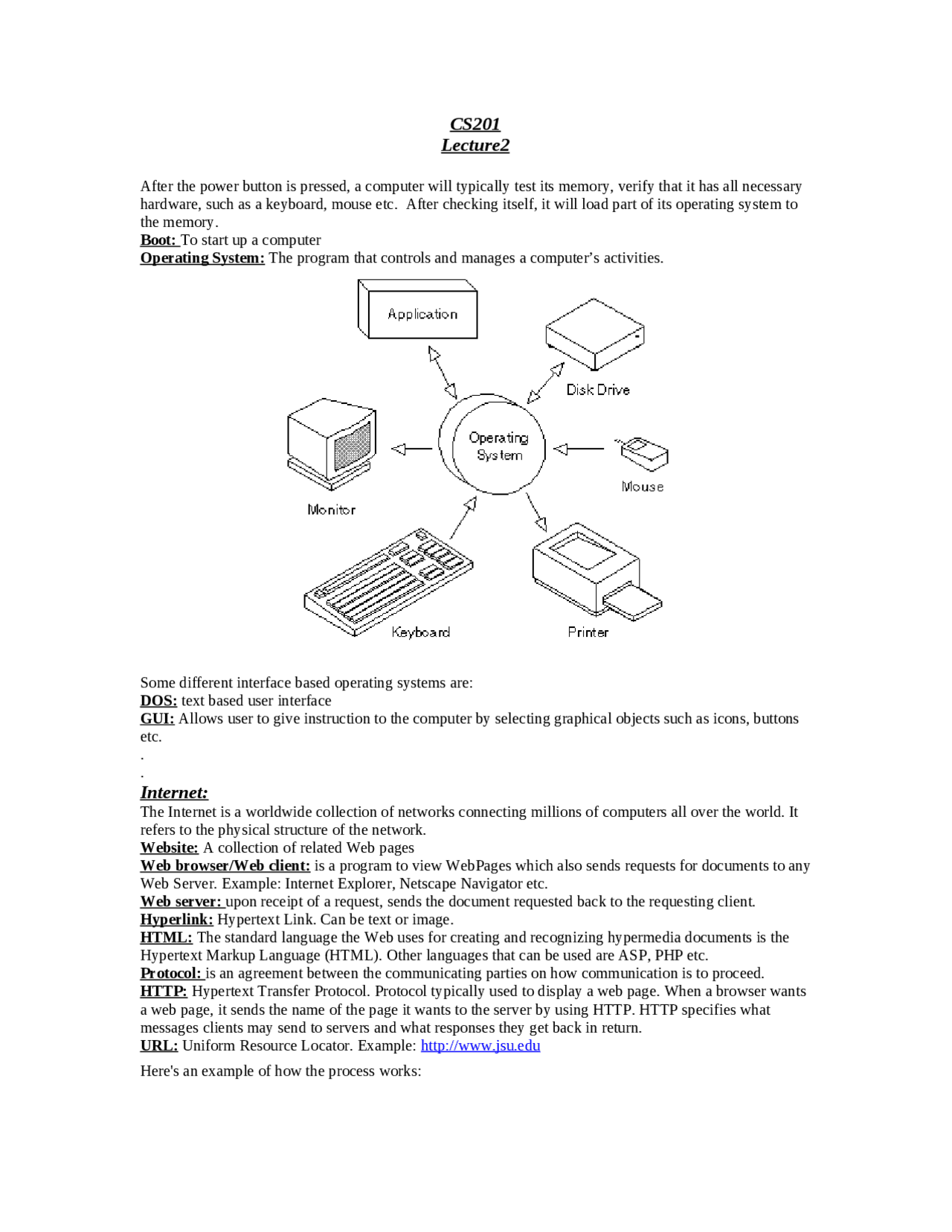 Notes On Operating System Introduction To Information Technology Cs 201 Docsity