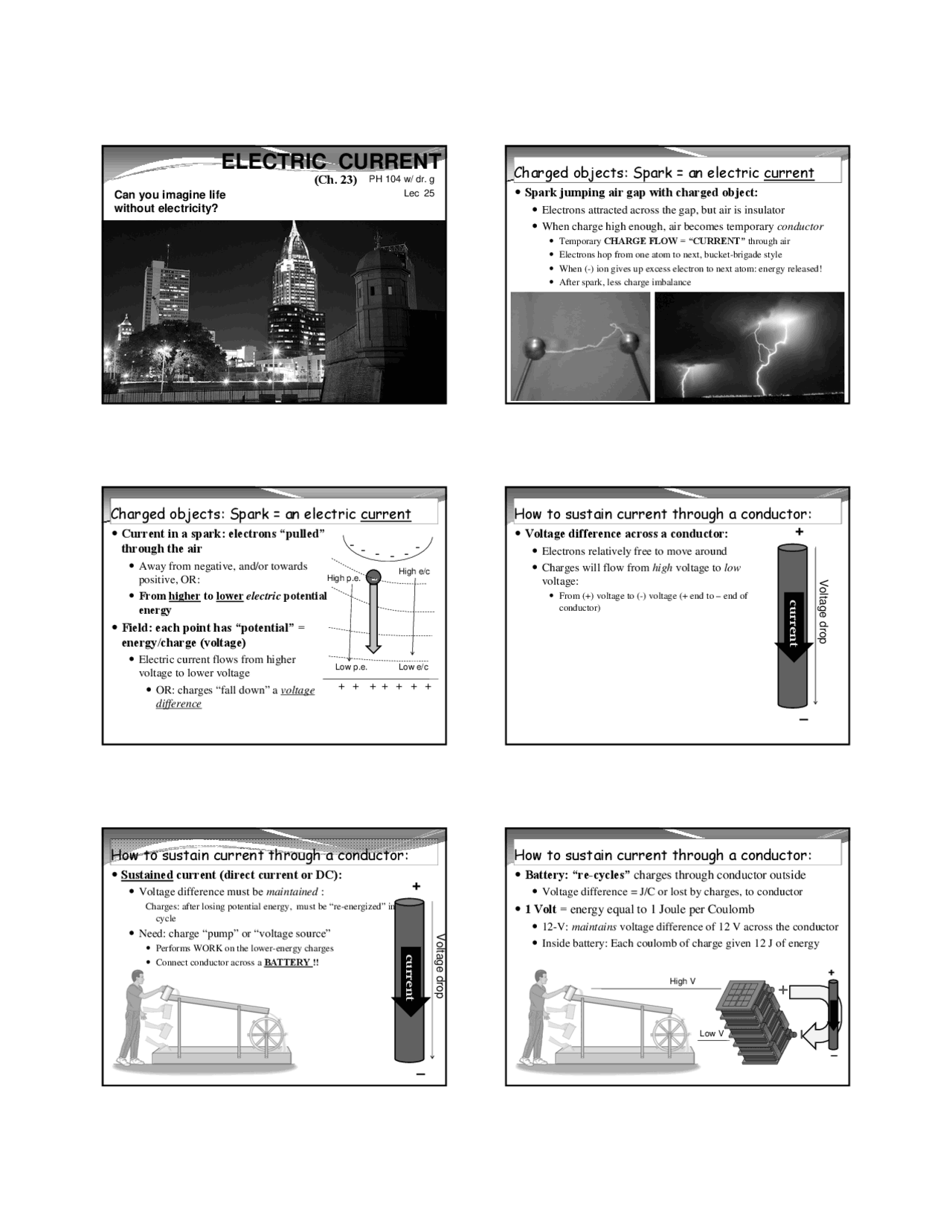 Electric Current Lecture Slides Concepts Of Physics Ph 104 Docsity
