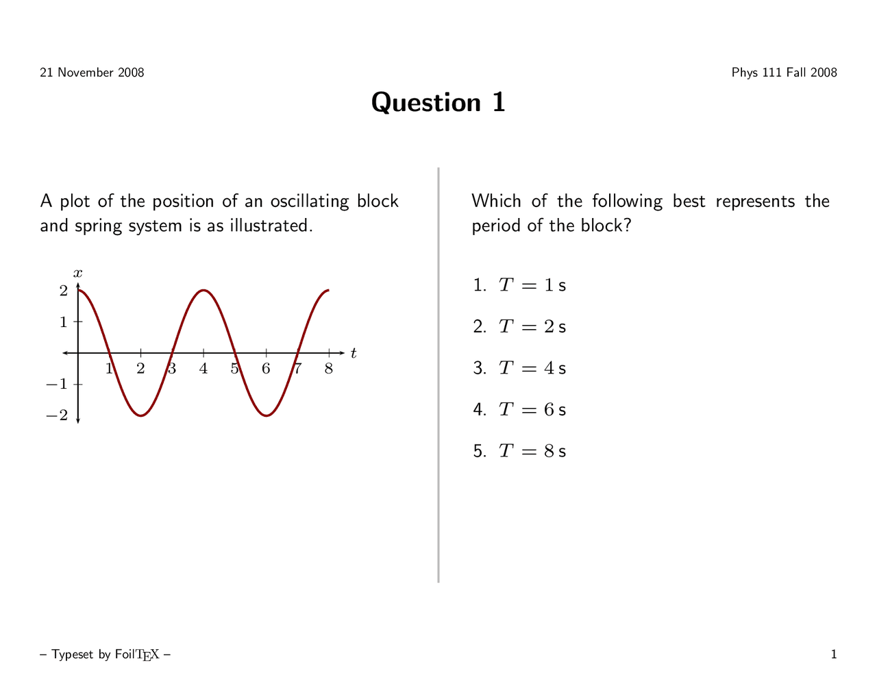 Practice Exam Questions For General Physics Phys 111 Docsity