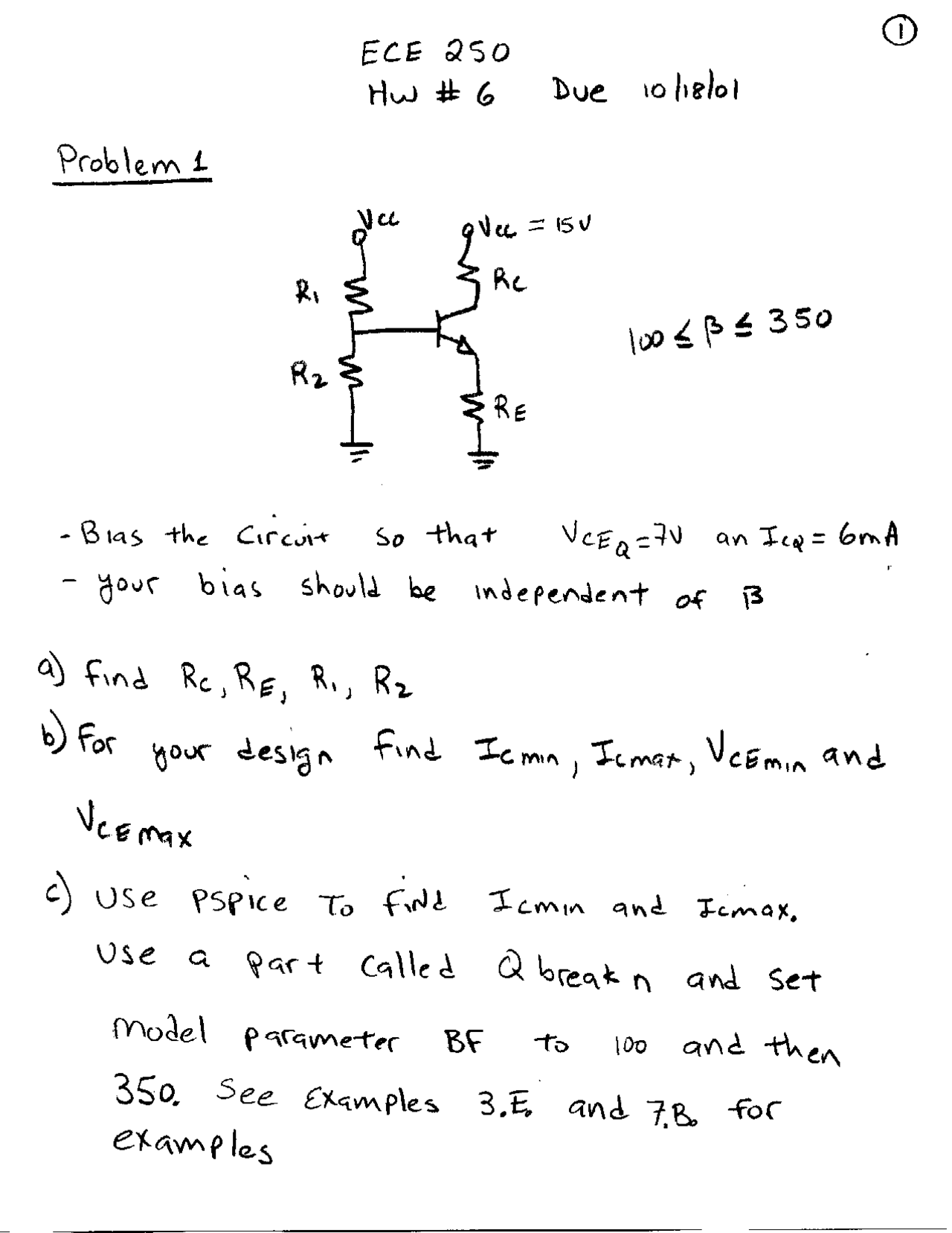Homework 6 Practice Problems On Electronic Device Modeling Ece 250 Docsity