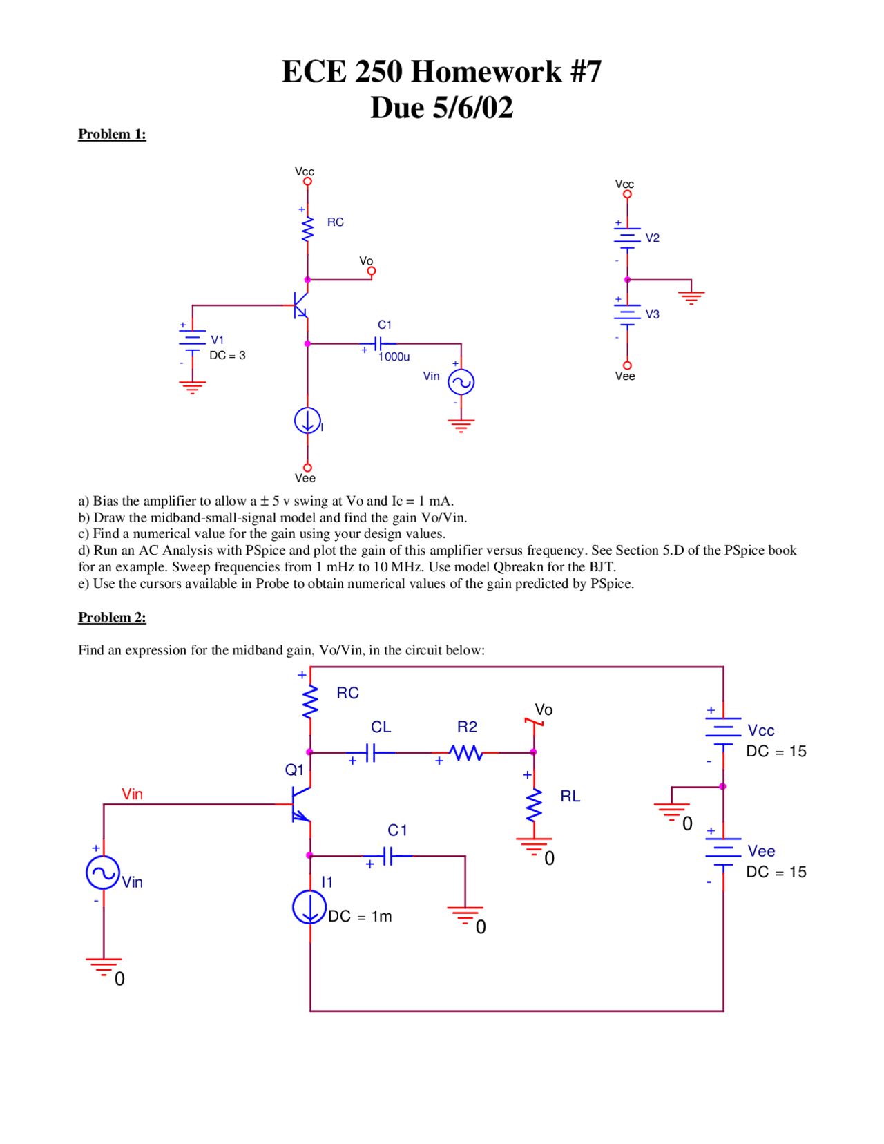 3 Practice Problems On Electronic Device Modeling Homework 7 Ece