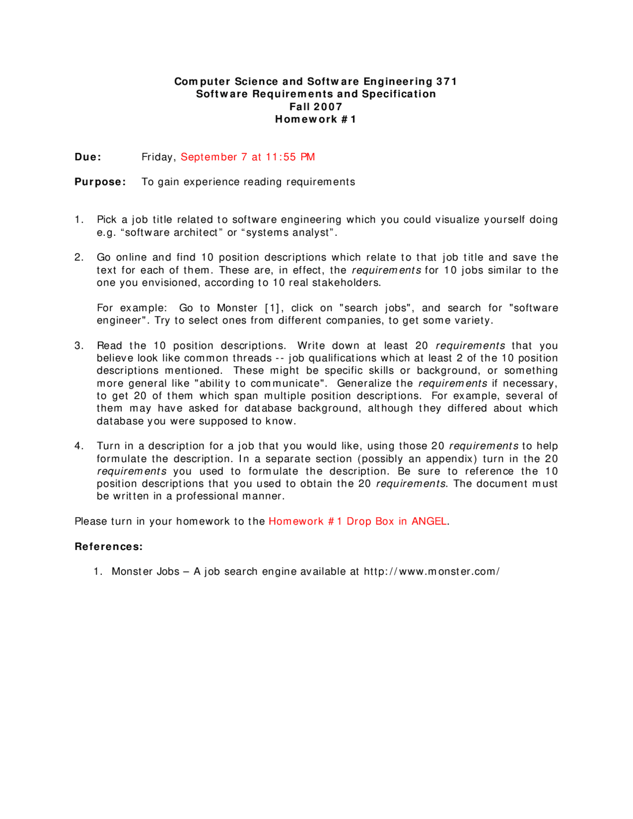 Homework 1 Software Requirements And Specification Csse 371