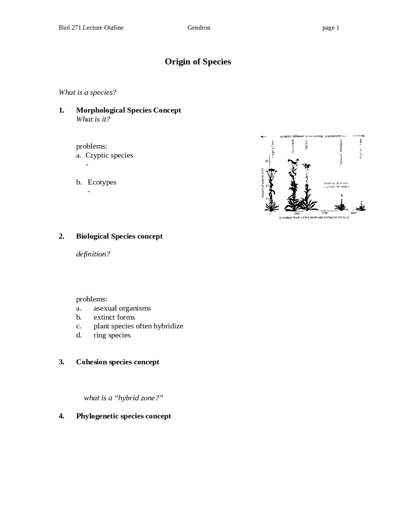 Morphological Species Concept - Origin of Species | BIOL 271 - Docsity