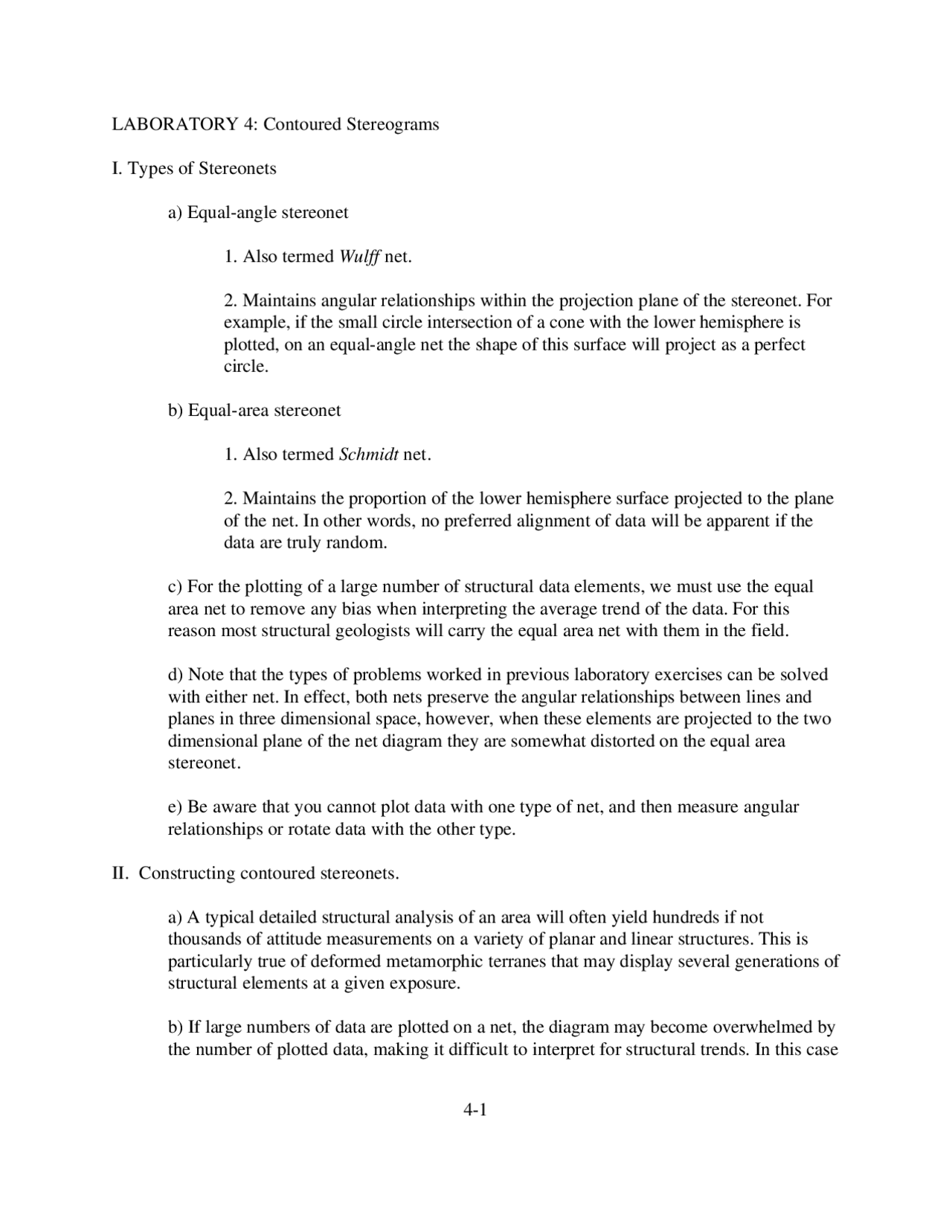 Contoured Stereograms - Laboratory #4 - Structural Geology | GY 403 - Docsity
