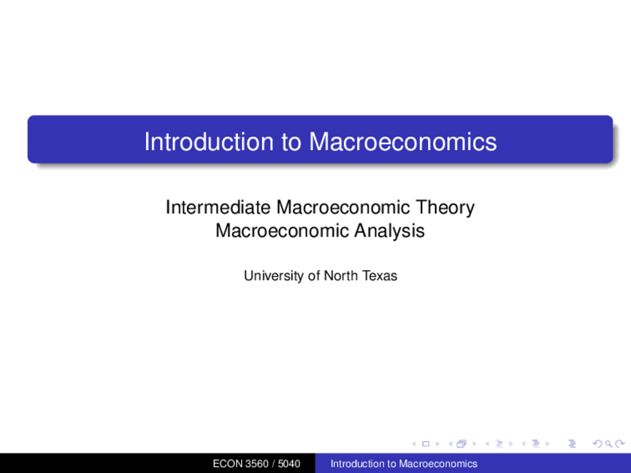 Introduction To Macroeconomic Lecture Slides Econ 3560 Docsity