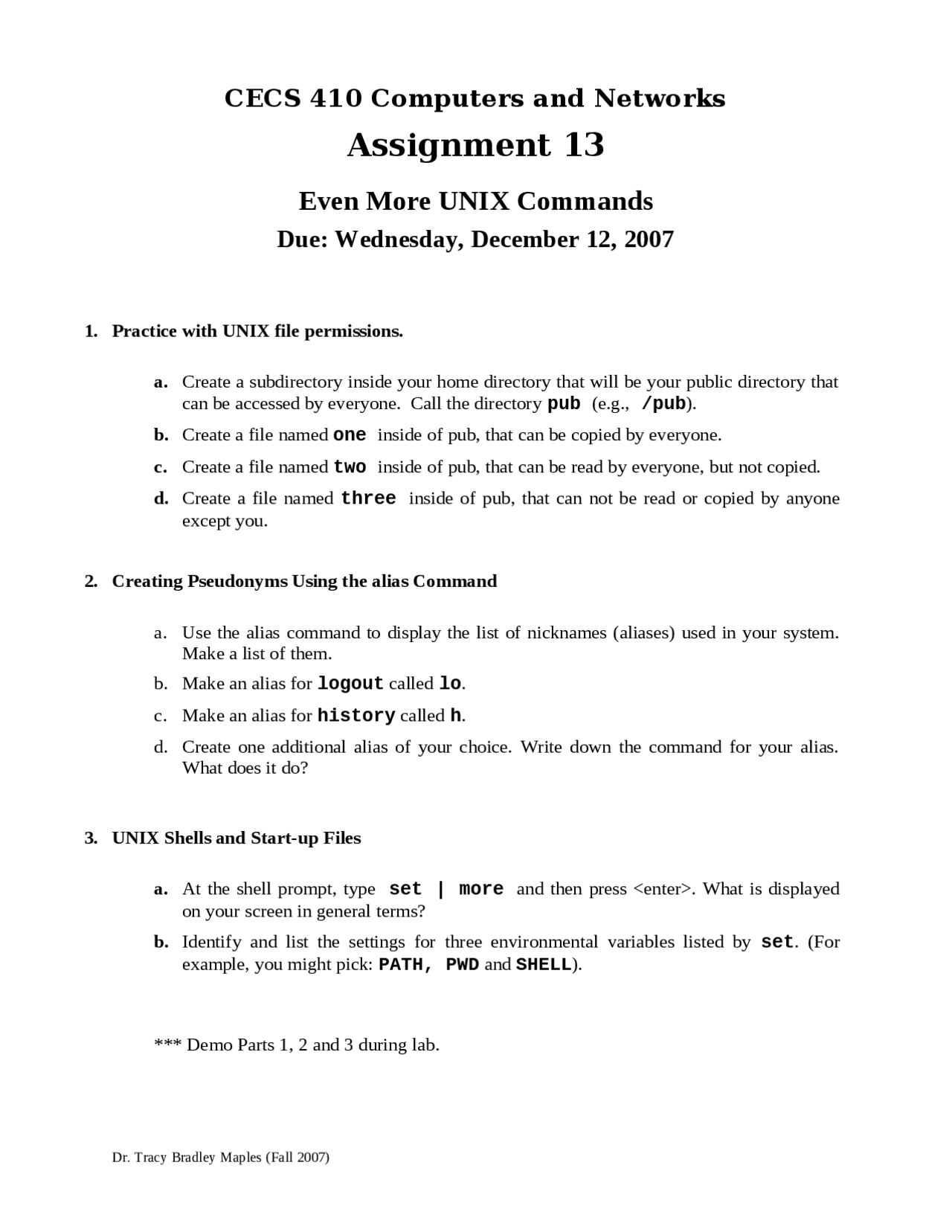 Even More Unix Commands Assignment 13 Cecs 410 Docsity 6126