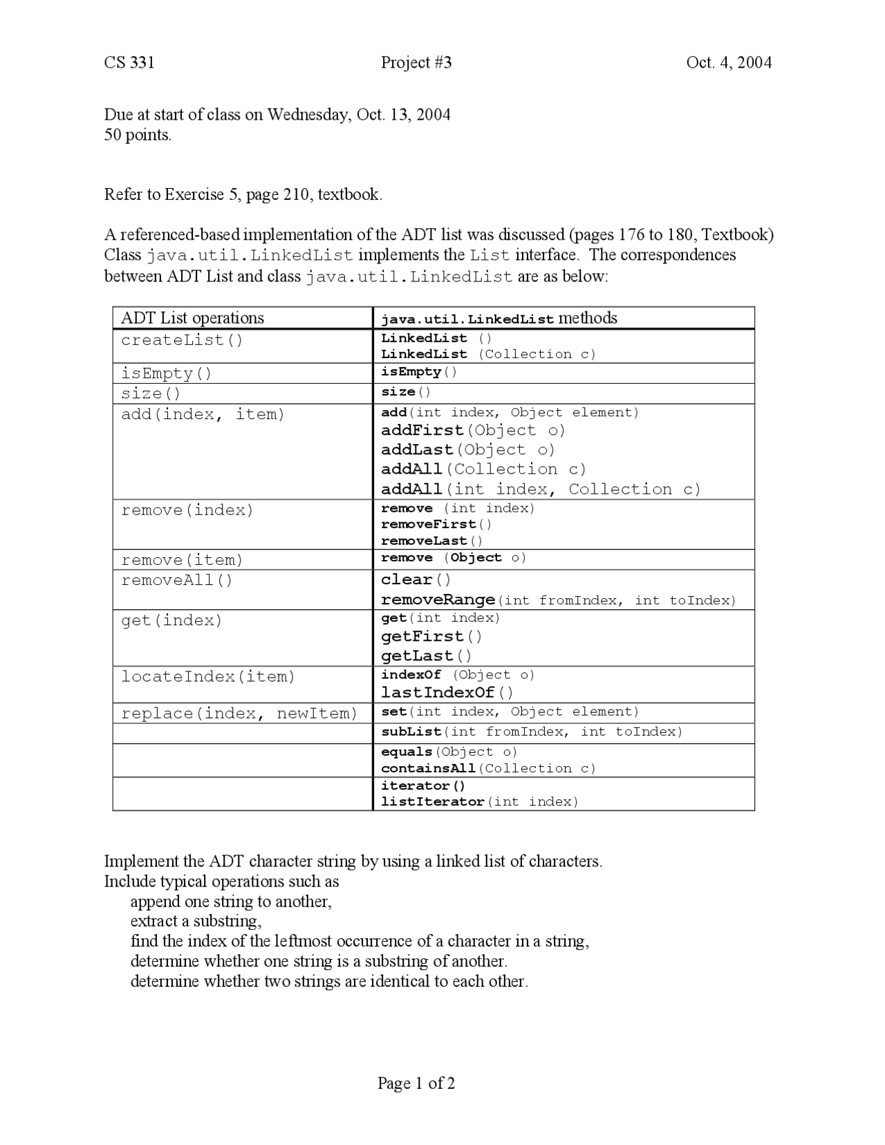 Data Structures And Algorithms Programming Project 3 Cs 331 Docsity 3081