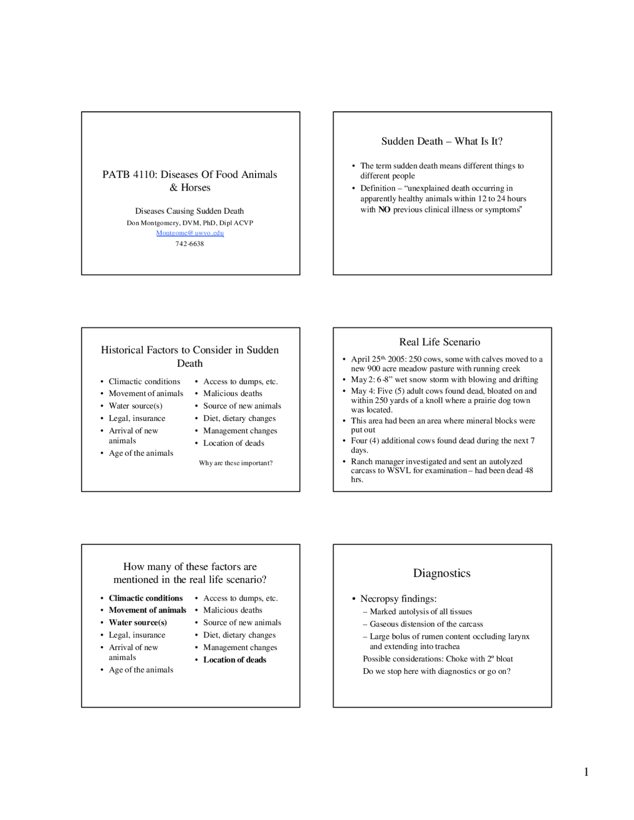 Diseases Causing Sudden Death Lecture Slides Patb 4110 Docsity