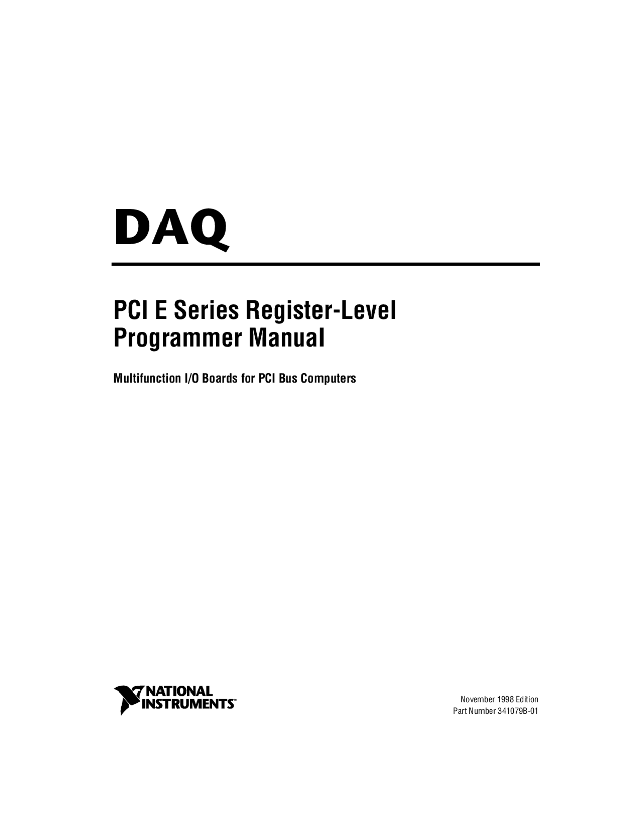 DAQ - PCI E Series Register-Level Programmer Manual | MEM 351 - Docsity