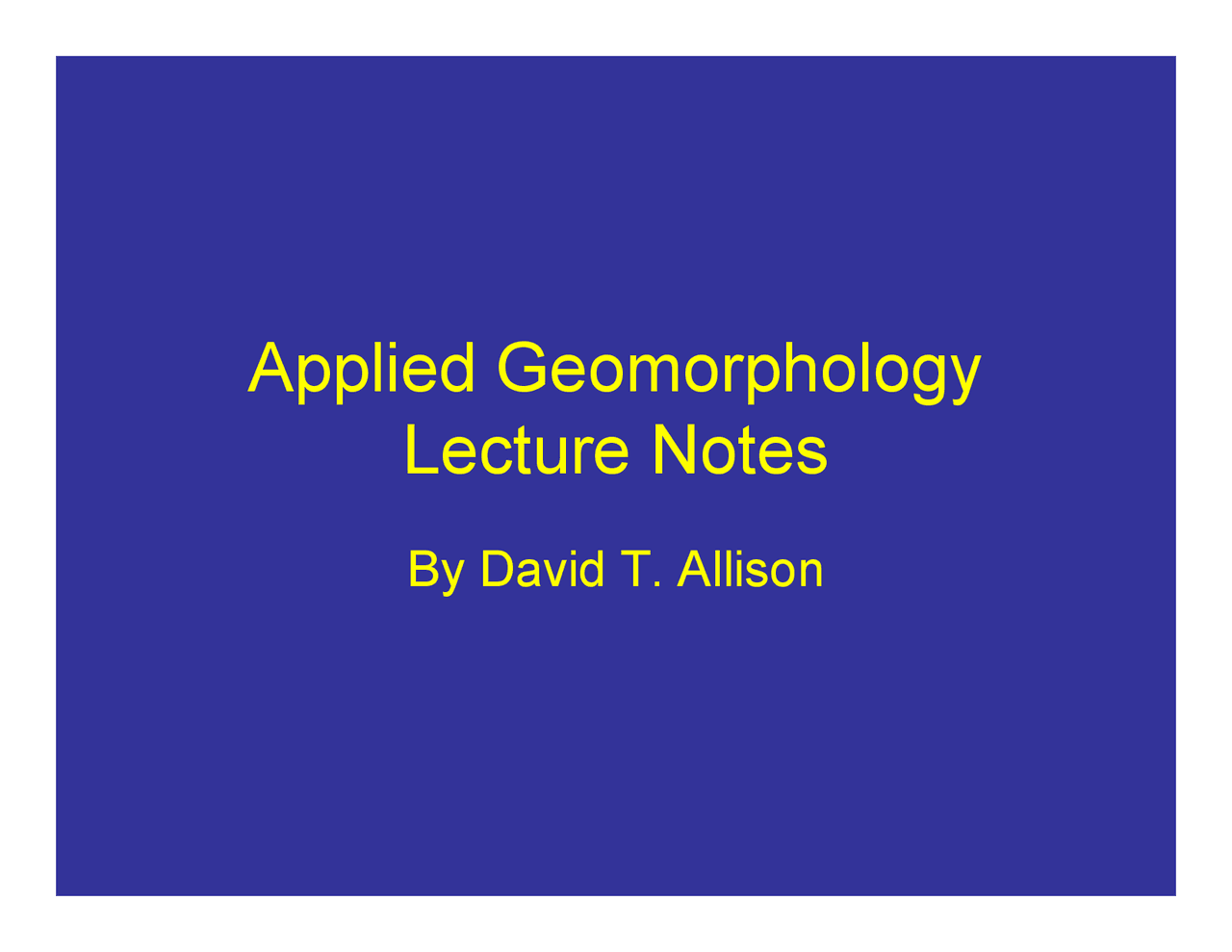 Lecture Slides On Topographic Maps Geomorphology Gy 301 Docsity