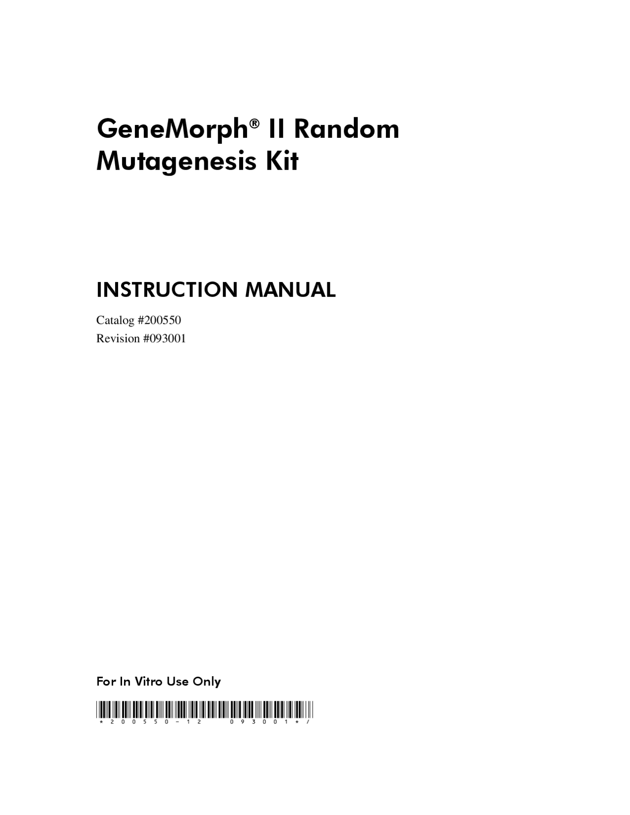 Instruction Manual - Gene Morphology II Random Mutagenesis Kit | BIOS ...