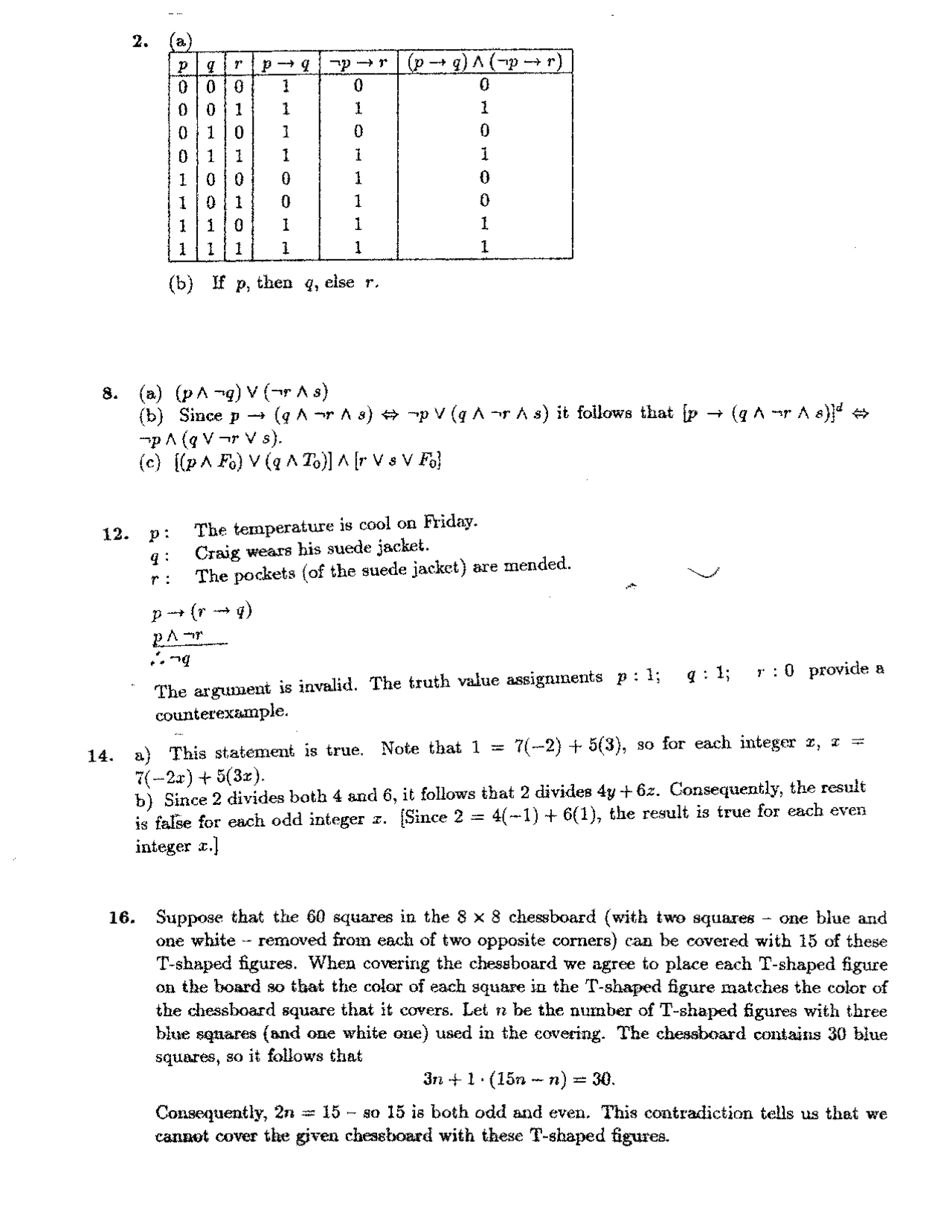 Assignment 2 Questions Discrete Structures Csci 123 Docsity