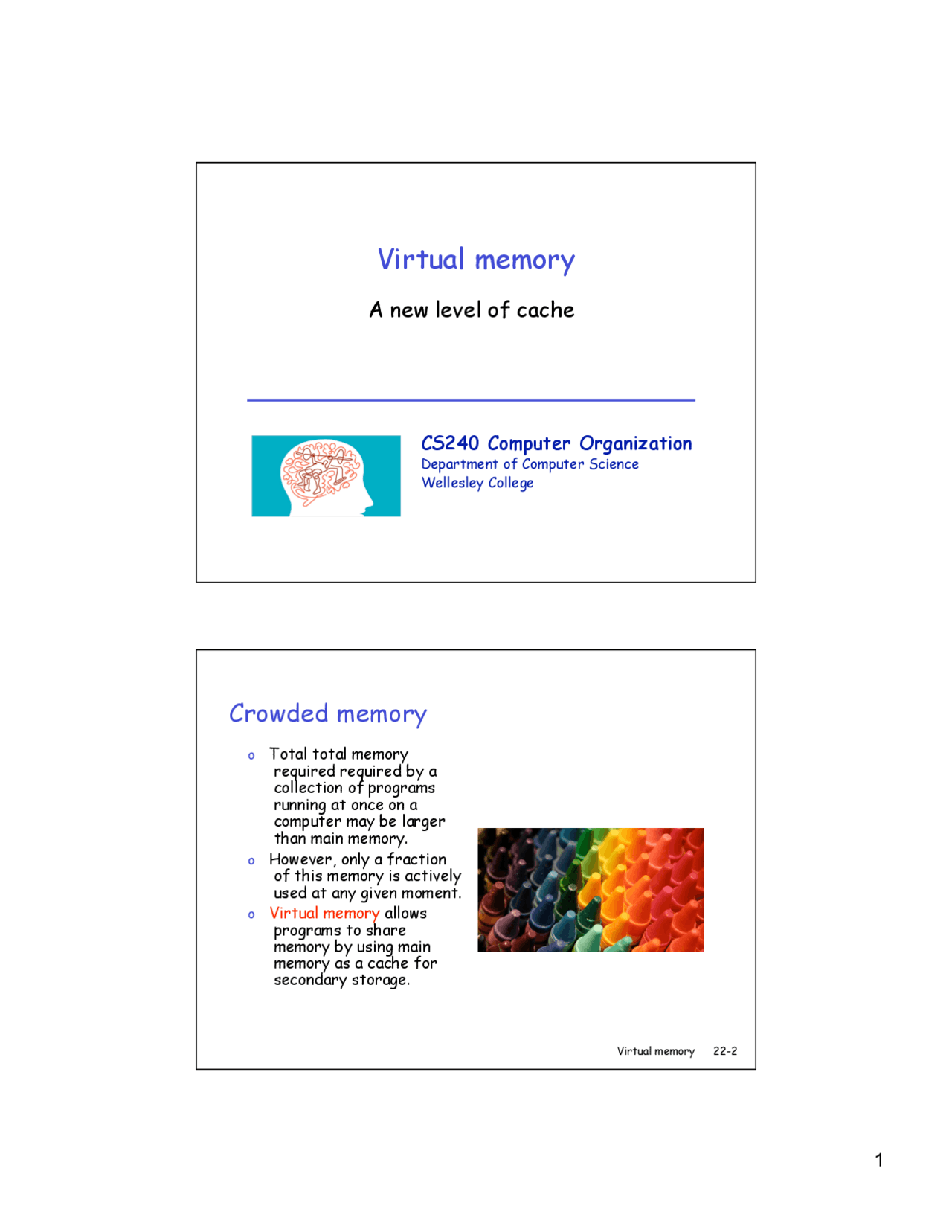 Virtual Memory - Lecture Sides | CS 240 - Docsity