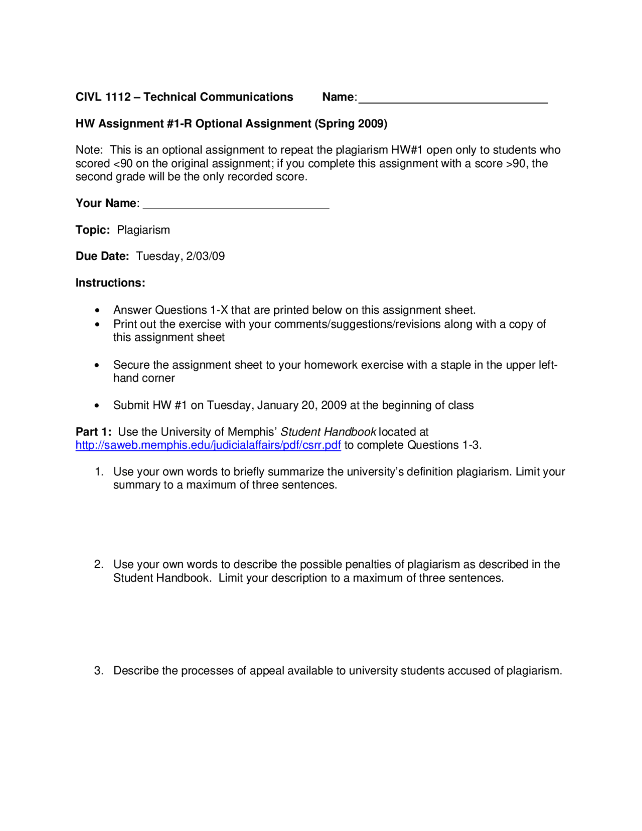 Homework Assignment 1 On Civil Engineering Analysis Civl 1112 Docsity