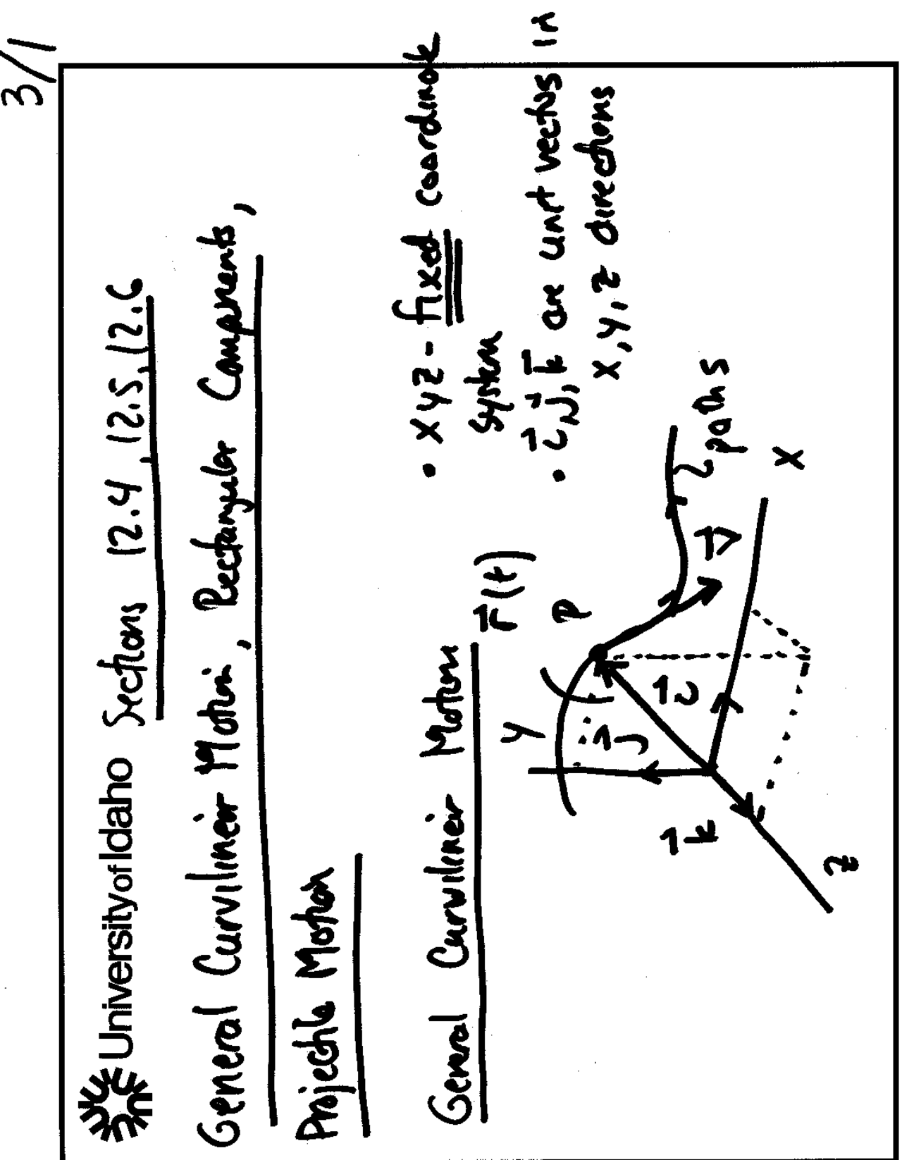 Projectile Motion Engineering Dynamics Lecture Handout Engr 220