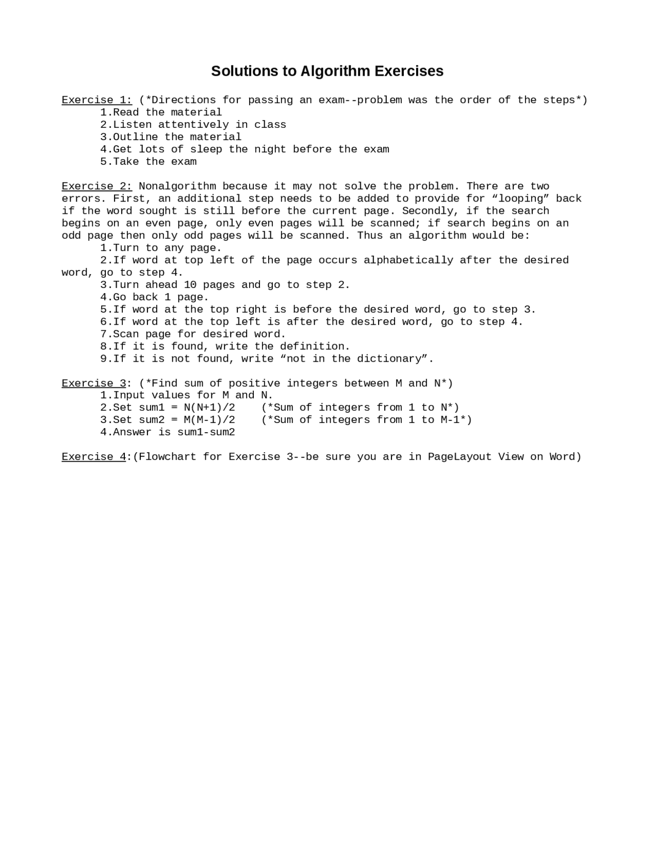 Solutions To Algorithm Exercises Computer Architecture Ece 1331