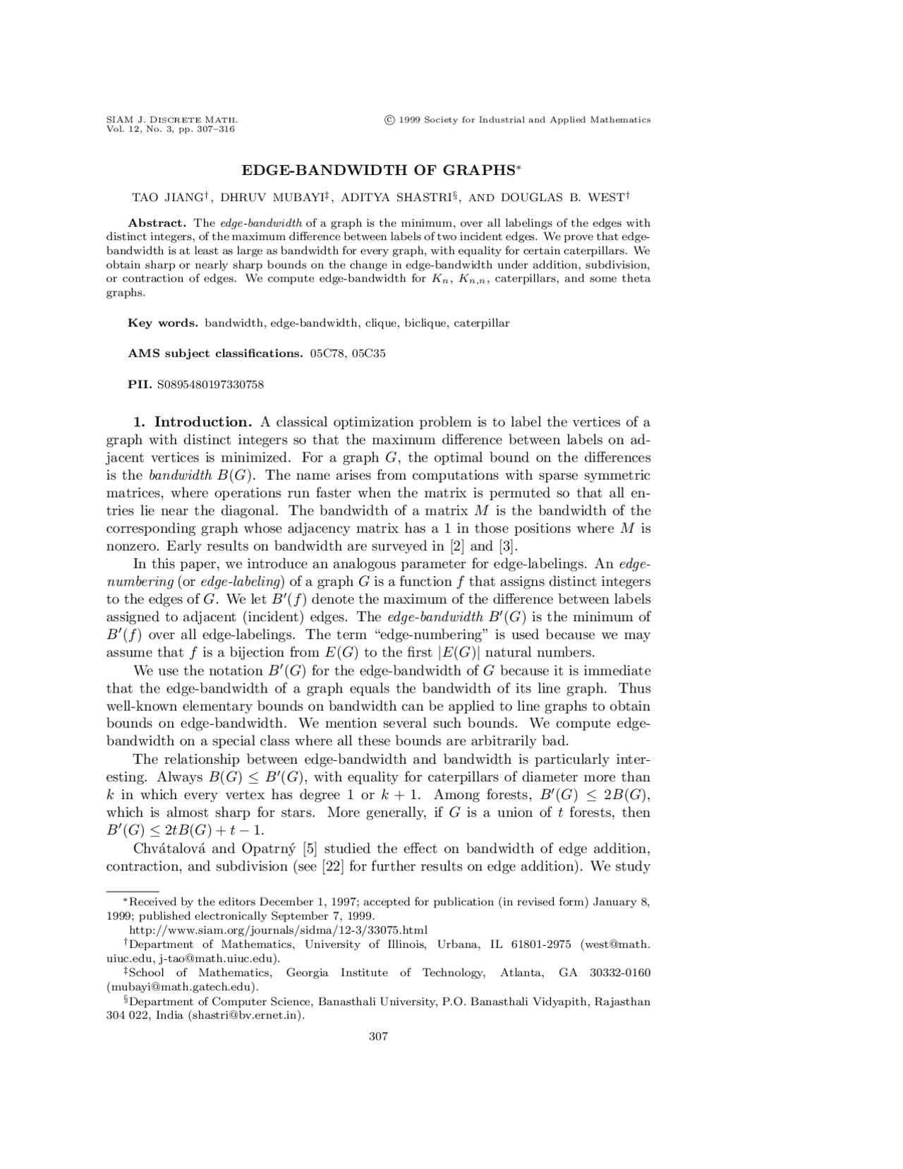 Edge Bandwidth Of Graphs Current Events Sociological Analysis Soc