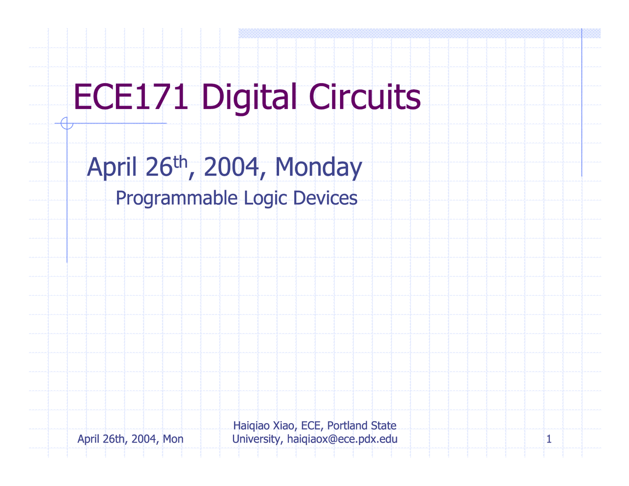 Programmable Logic Devices - Digital Circuits | ECE 171 - Docsity