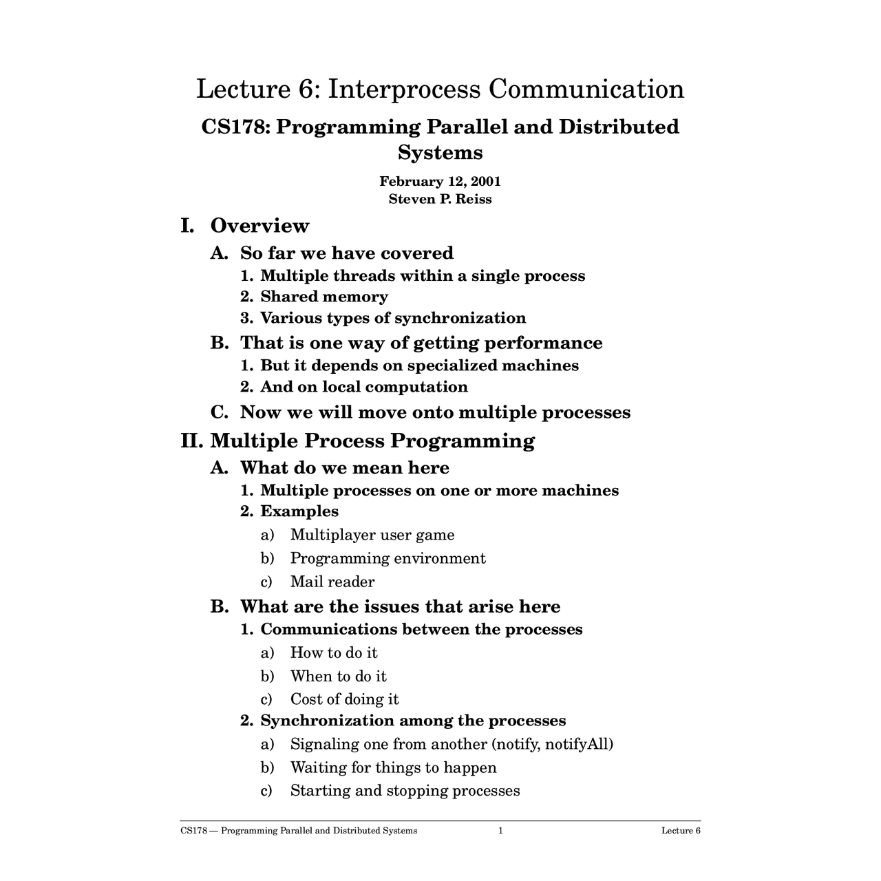 Interprocess Communication Lecture Notes Csci Xlist Docsity