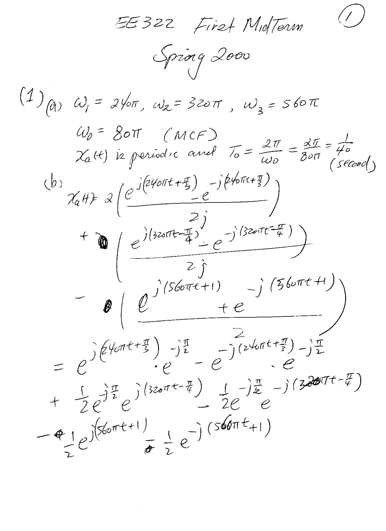 Midterm Exam Questions With Solutions Linear Systems Ii Ee 322