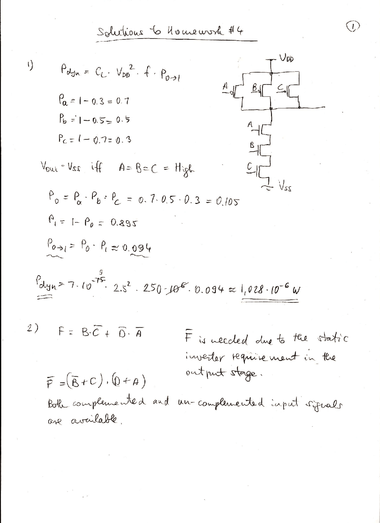 Solutions To Homework On Digital Electronics Ece 4500 Docsity