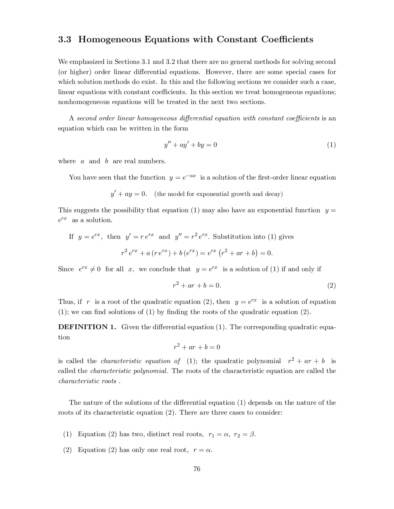 Lecture Notes on Homogeneous Equations with Constant Coefficients ...