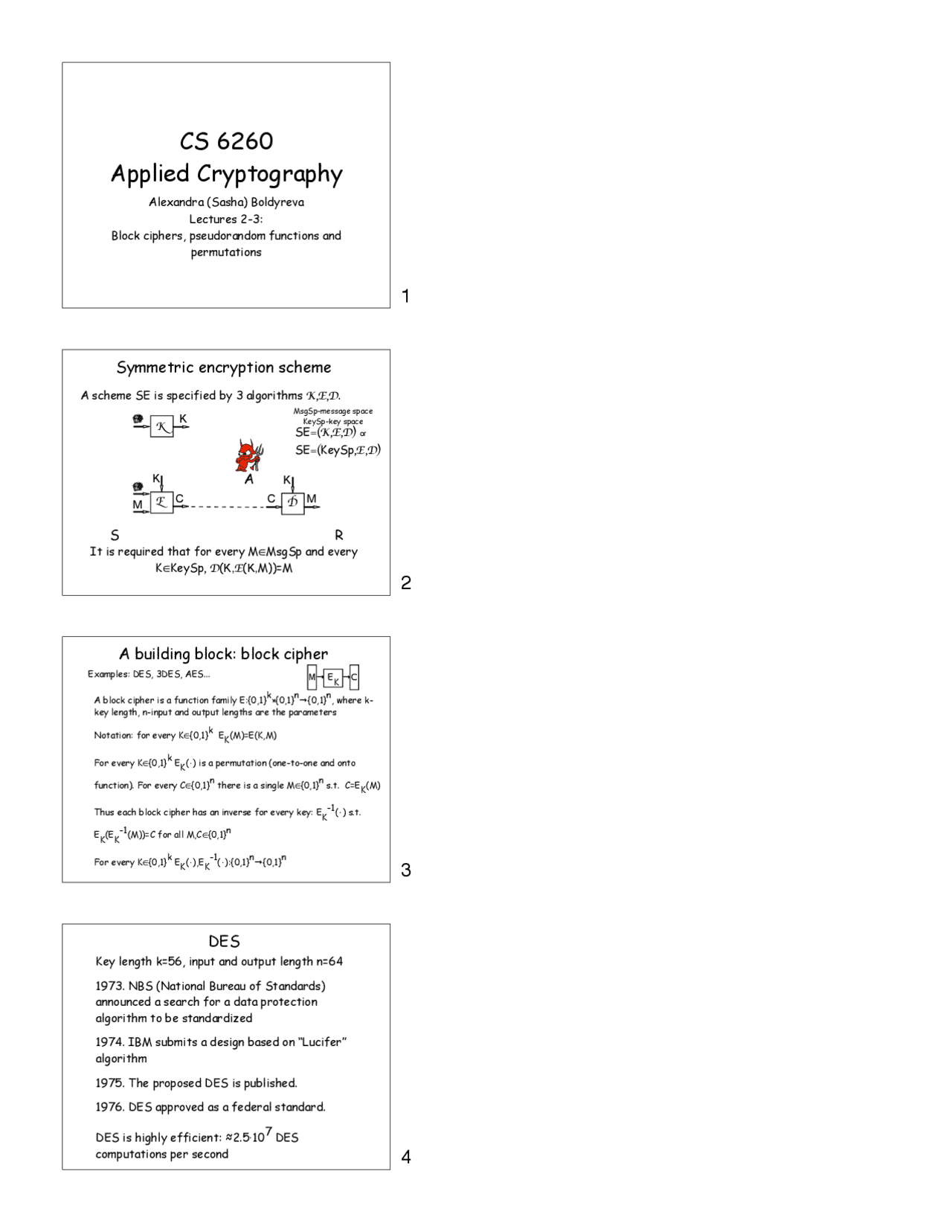 Block Ciphers, Pseudorandom Functions and Permutations in Applied Cryptography - Prof. Ale ...