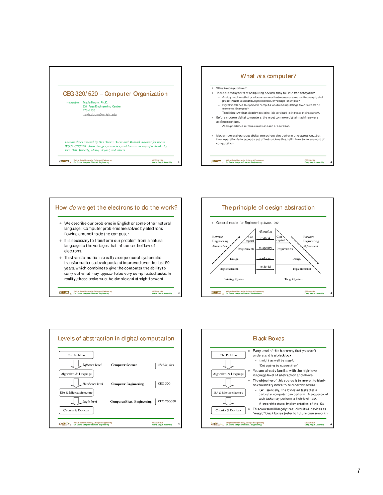 Computer Organization Lecture Slides Ceg 320 Docsity