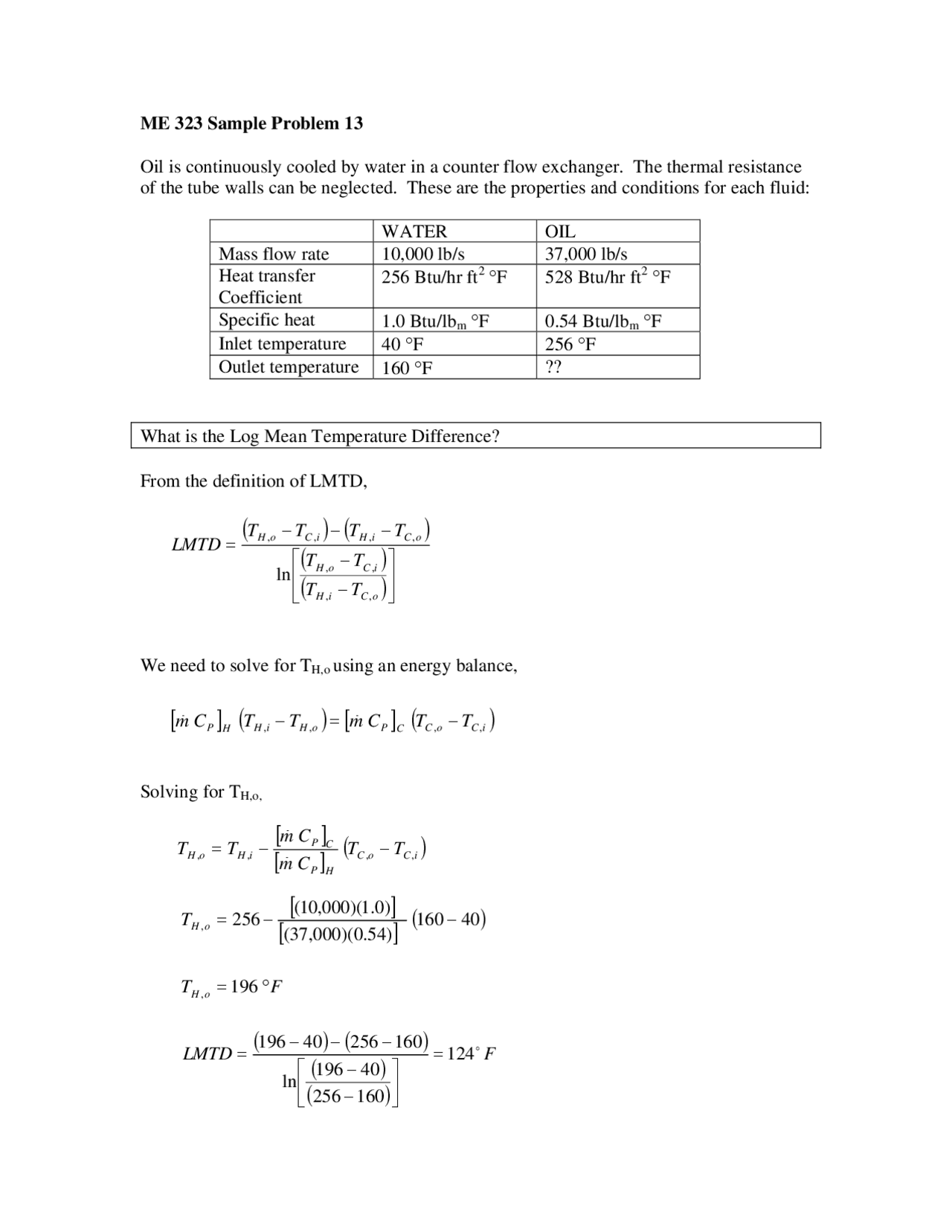 Solved Problems On Thermal Resistance Assignment 13 Me 323 Docsity
