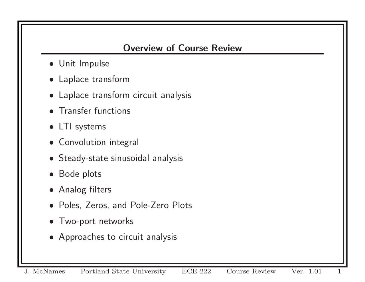 Review Sheet For Electric Circuit Analysis Ii Ece 222 Docsity