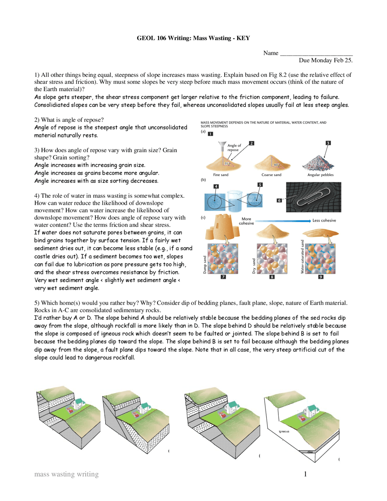 Writing: Mass Wasting - Key - Environmental Geology | GEOL 106 ...
