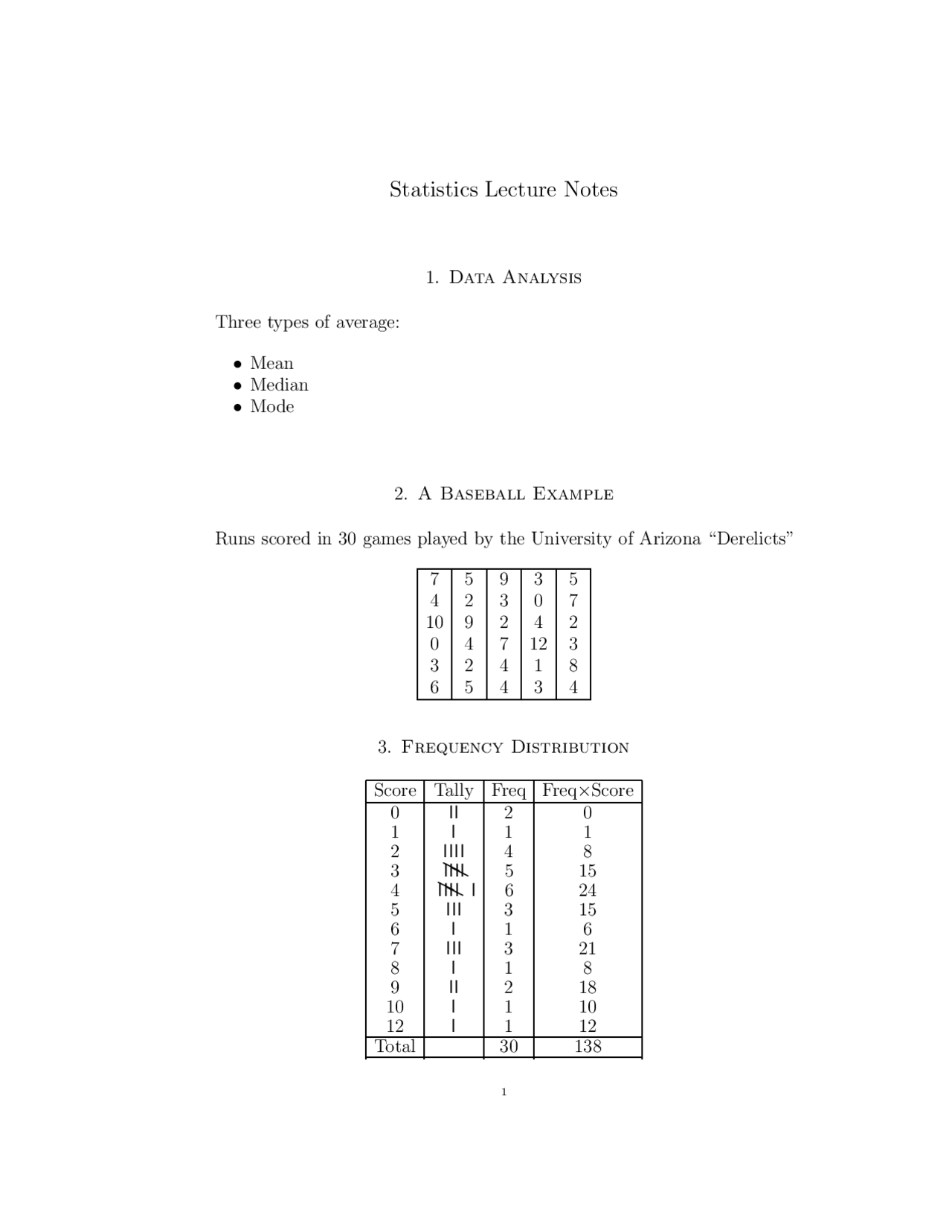 Lecture Notes on Statistics - Core Competency in Mathematics | MATH 101 ...