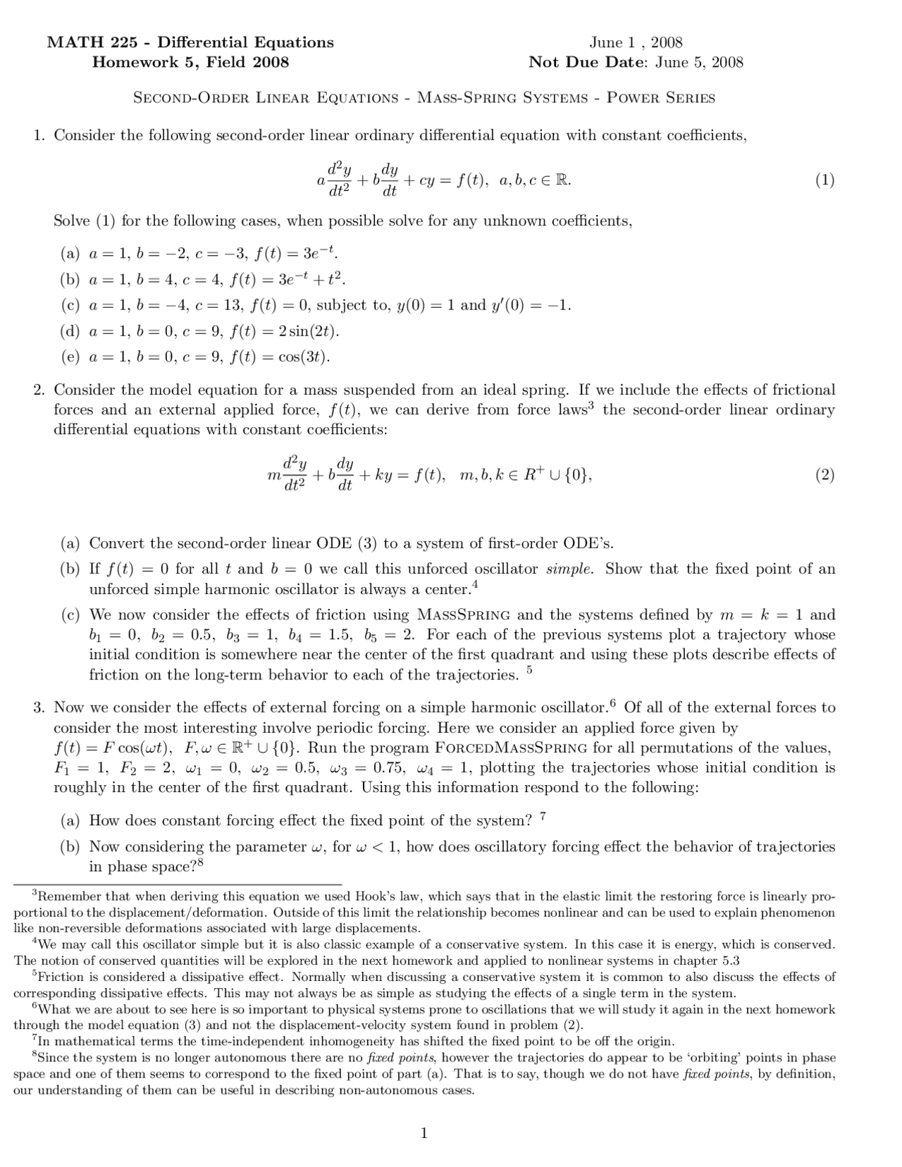 Worksheet 7 Questions Differential Equations Fall 2008 Math 225
