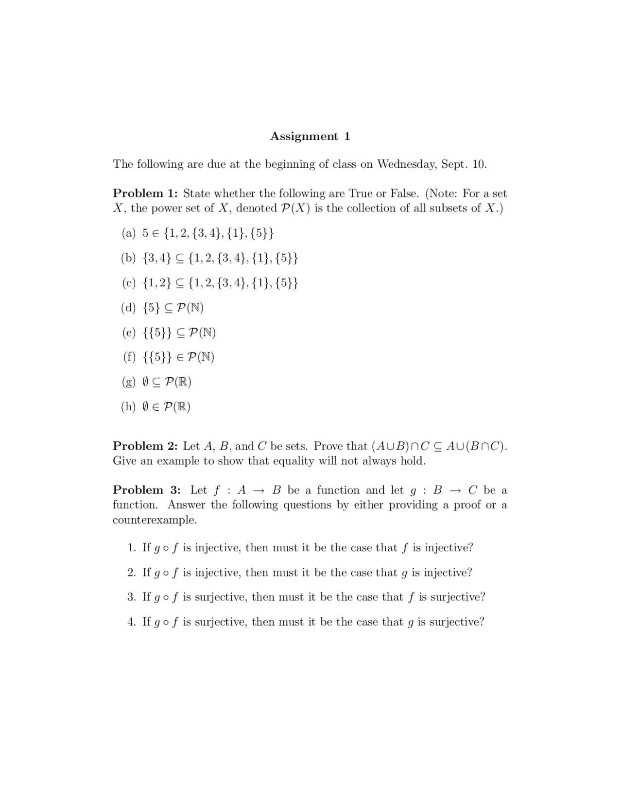 Assignment 1 Practice Topology Math 6342 Docsity