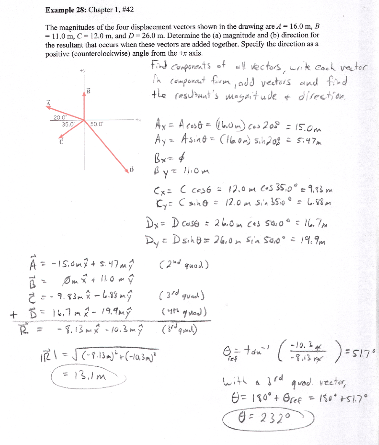 Magnitude Of A Resultant Vector In Physics Review Sheet Phys 200