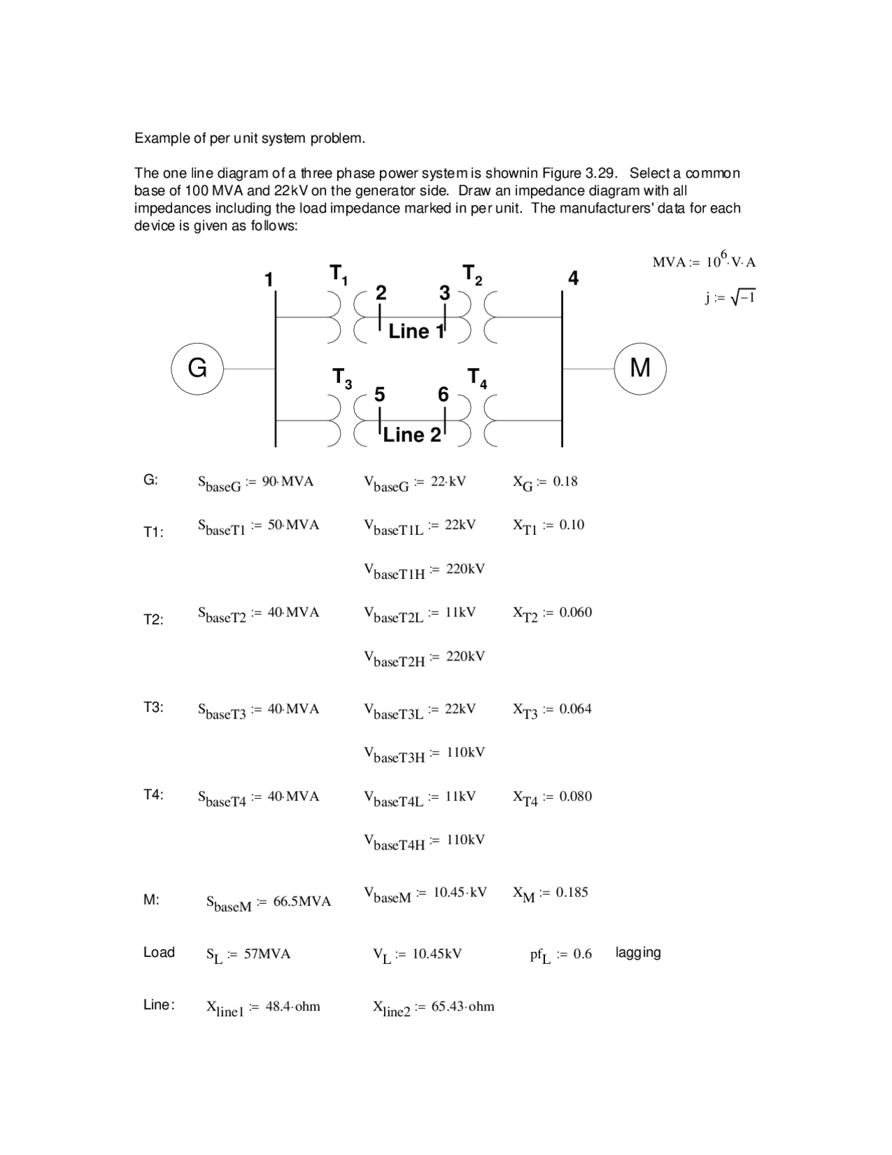 Example of Per Unit System Problem - Lecture Notes | ECE 420 - Docsity