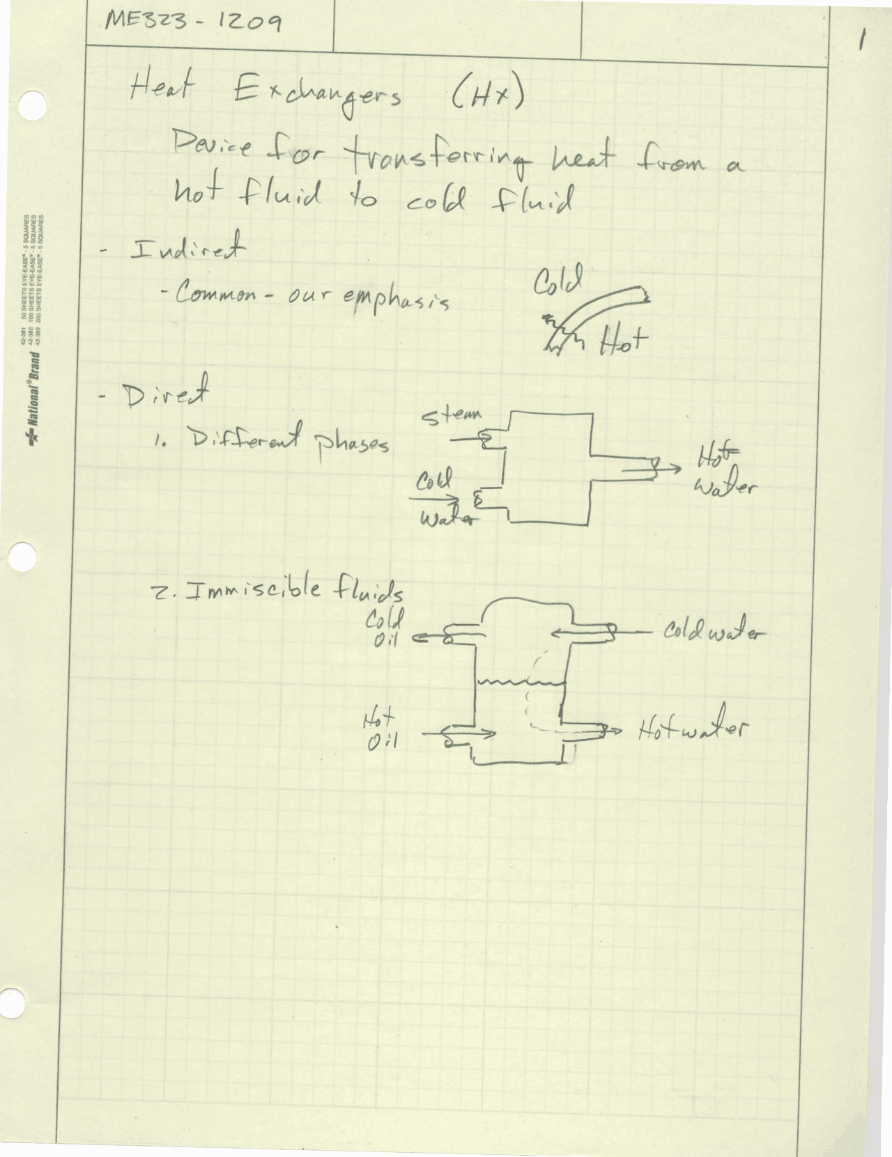 Handwritten Notes on Heat Exchangers - Heat Transfer | ME 323 - Docsity