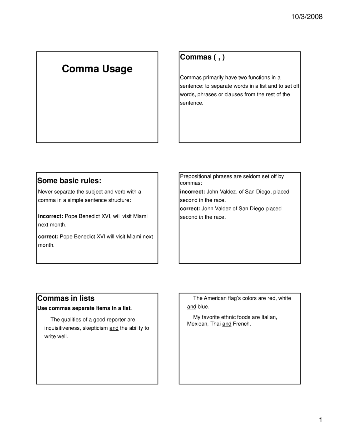 Comma Usage Editing And Design Lecture Slides Comm 332 Docsity