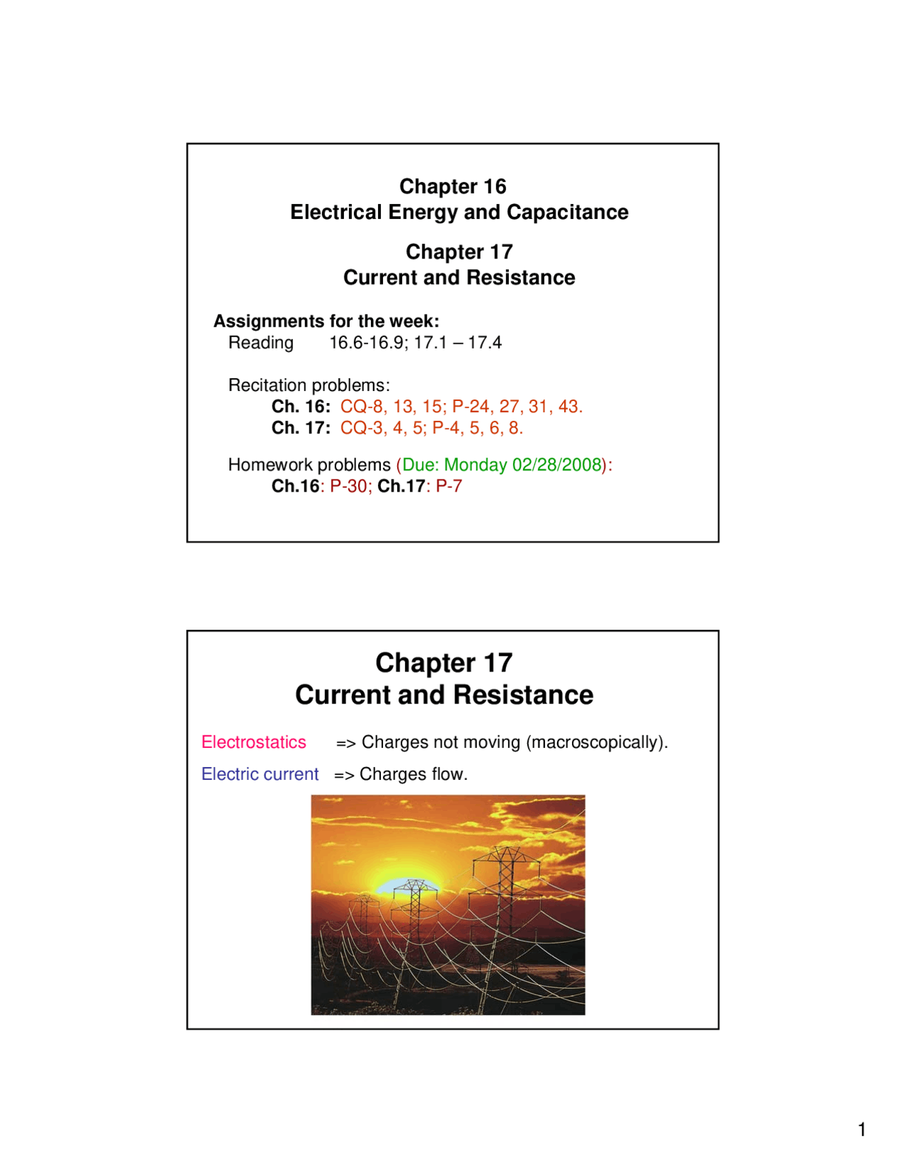 Current and Resistance: Definition, Drift Speed, and Measurements | Assignments Physics | Docsity