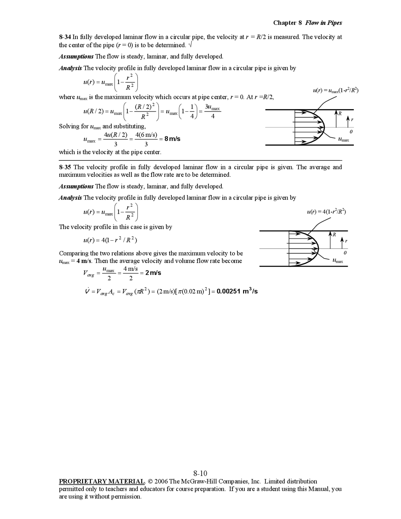 Flow in Pipes – Practice Problems with Solution | MECH 371 | Assignments Fluid Mechanics | Docsity
