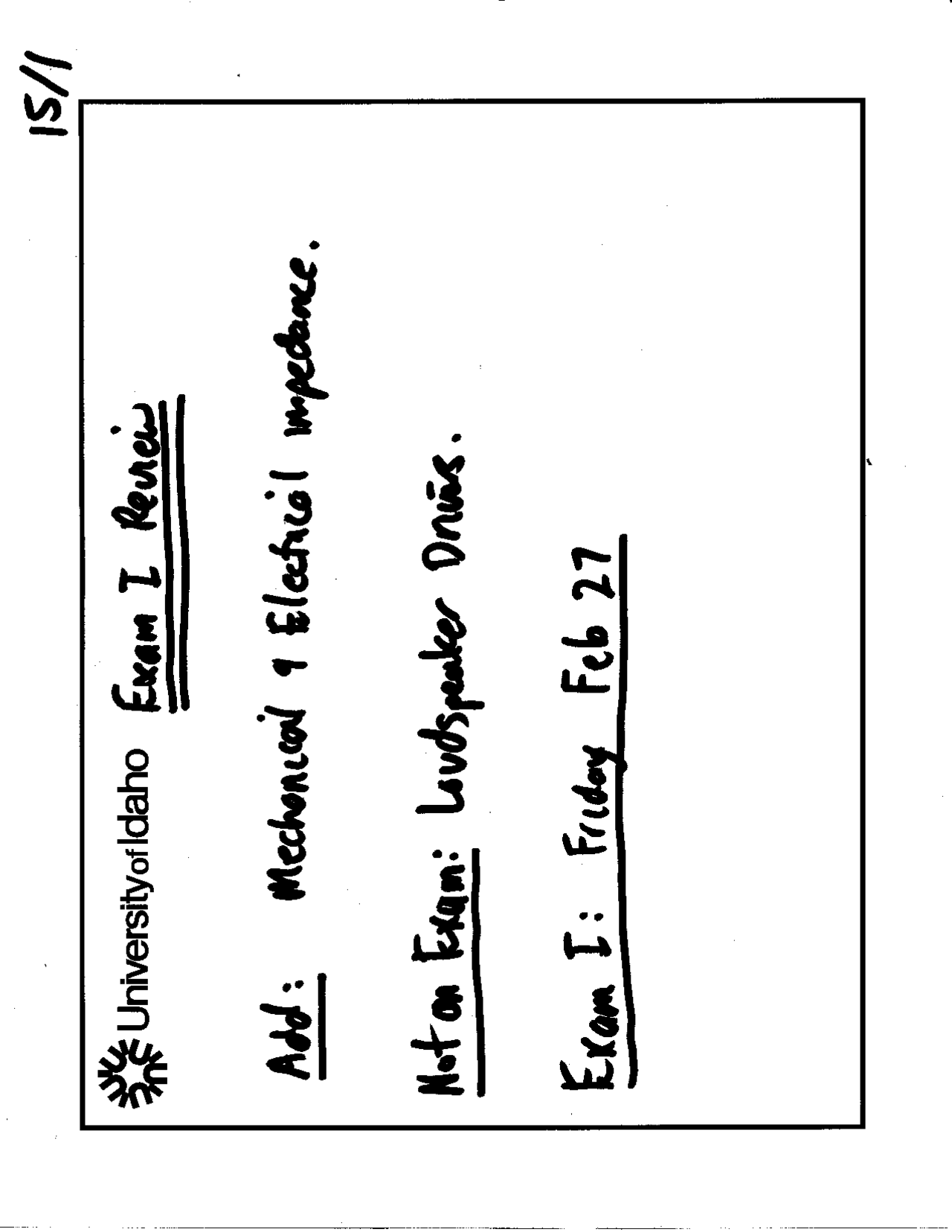Exam 1 Review Engineering Acoustics Me 413 Docsity