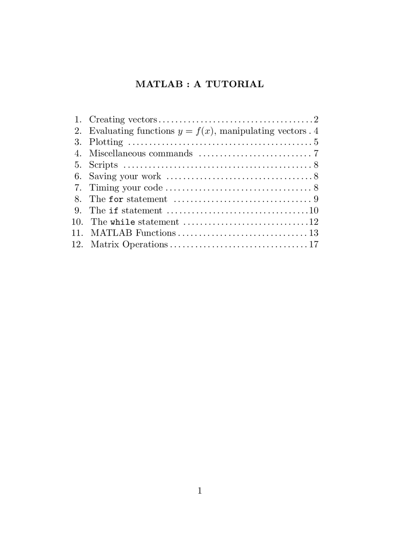 Creating Vectors And Matrices By Evaluating The Functions Math 697